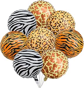 Amazon.com: 8PCS Jungle Safari Birthday Party Decorations Tiger leopard ...