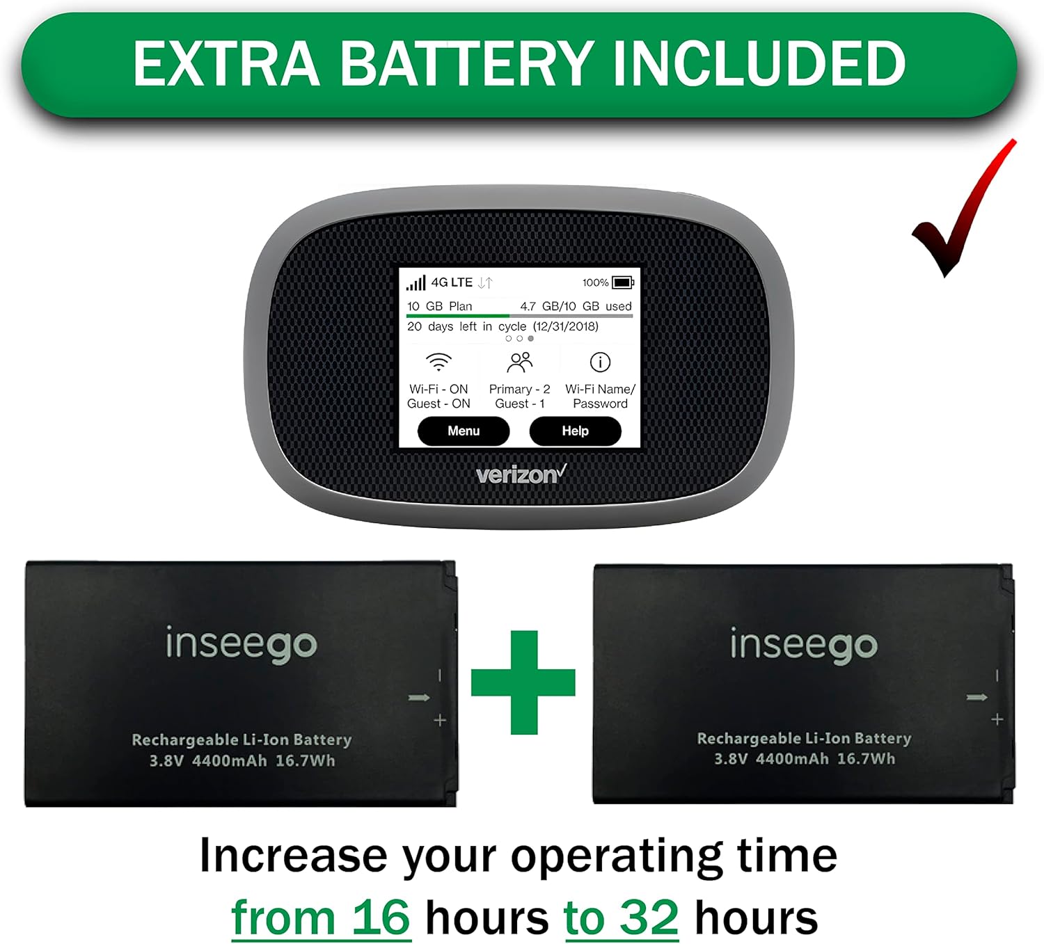 Verizon Jetpack Inseego WiFi 4G LTE MiFi 8800L LTE Cat18 LTE hasta 1 ...