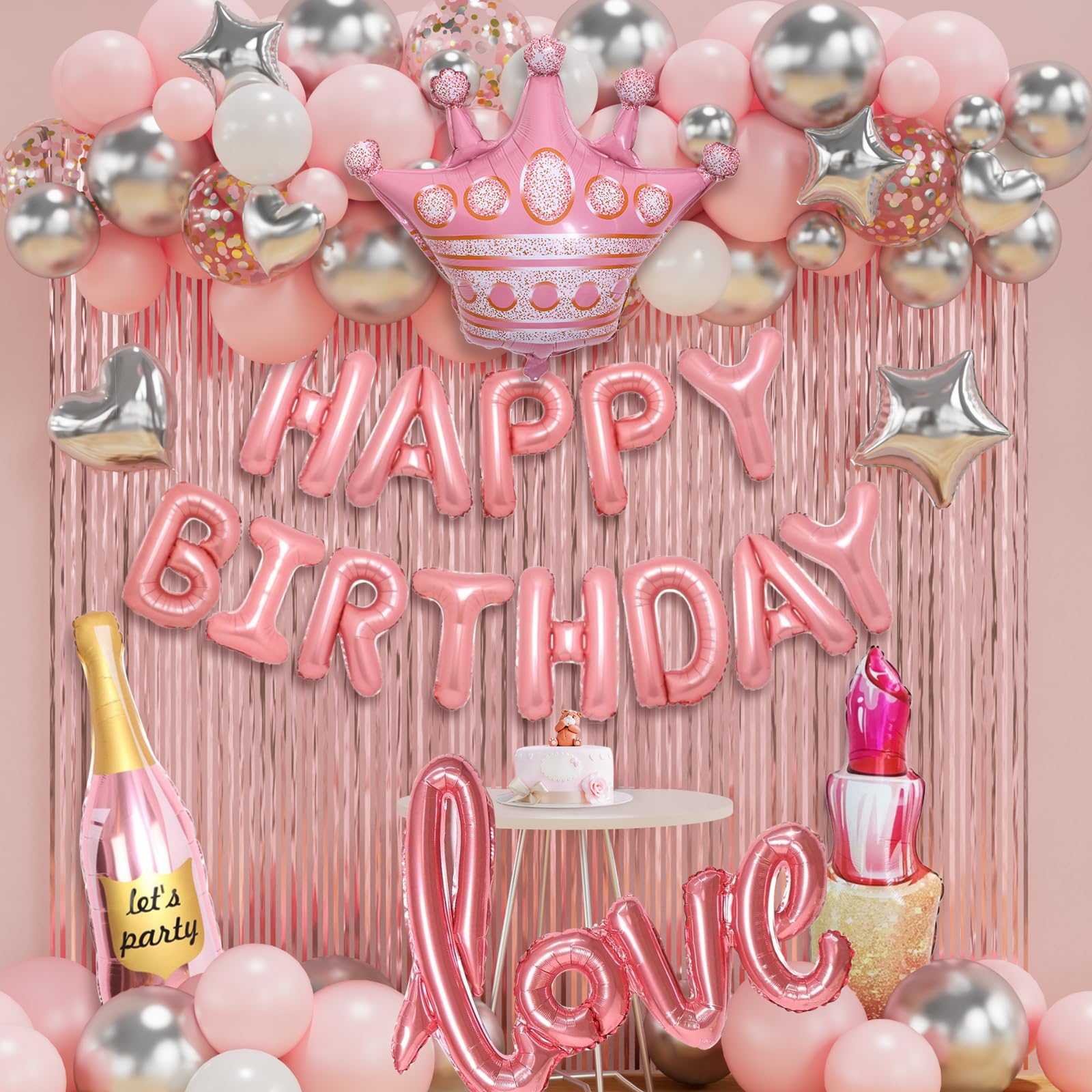 Snapklik.com : Pink Happy Birthday Party Decorations For Women