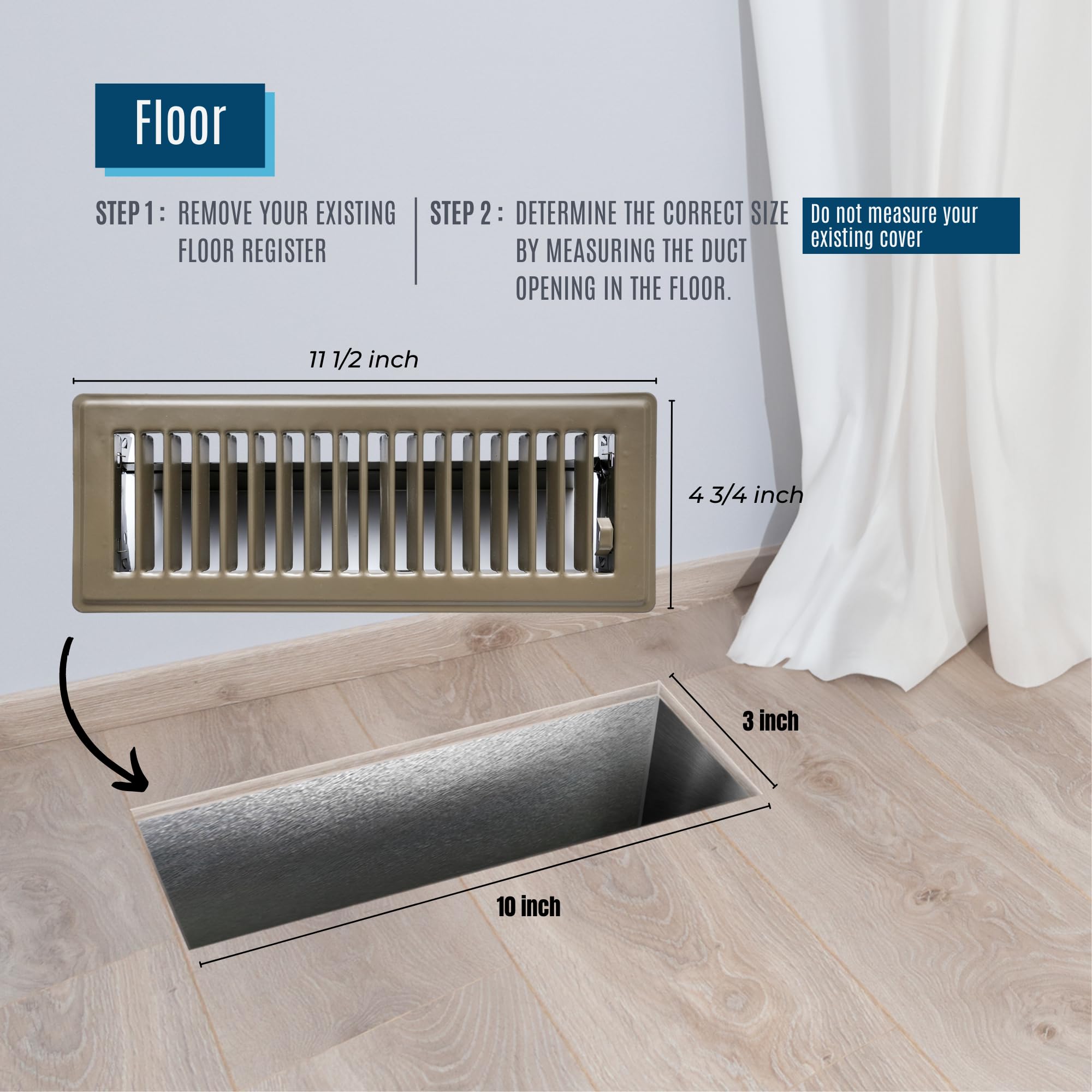 Snapklik.com : 2 Pack Fits 3x10 And 10x3 Duct Opening Floor Register