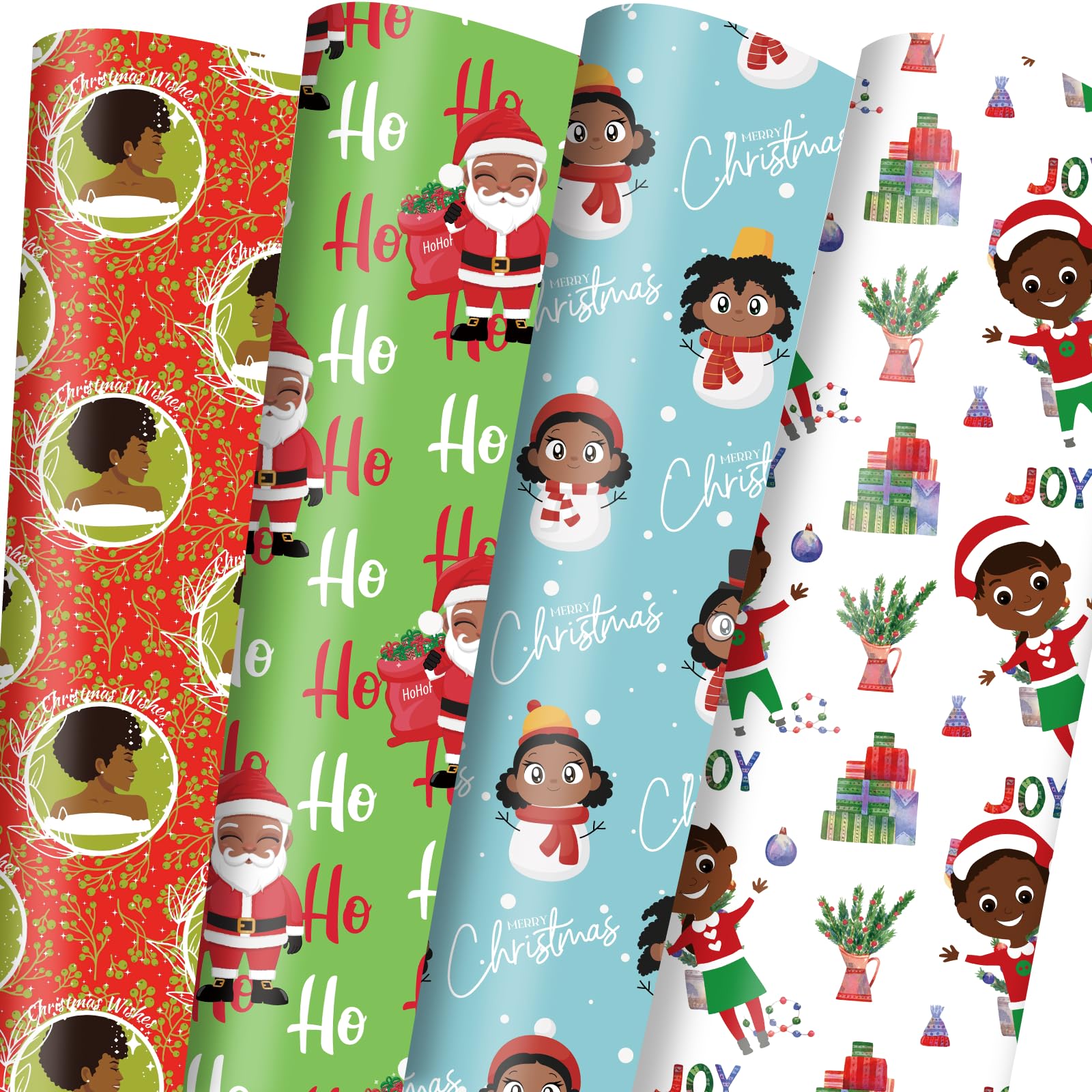 African American Santa Claus Wrapping Paper