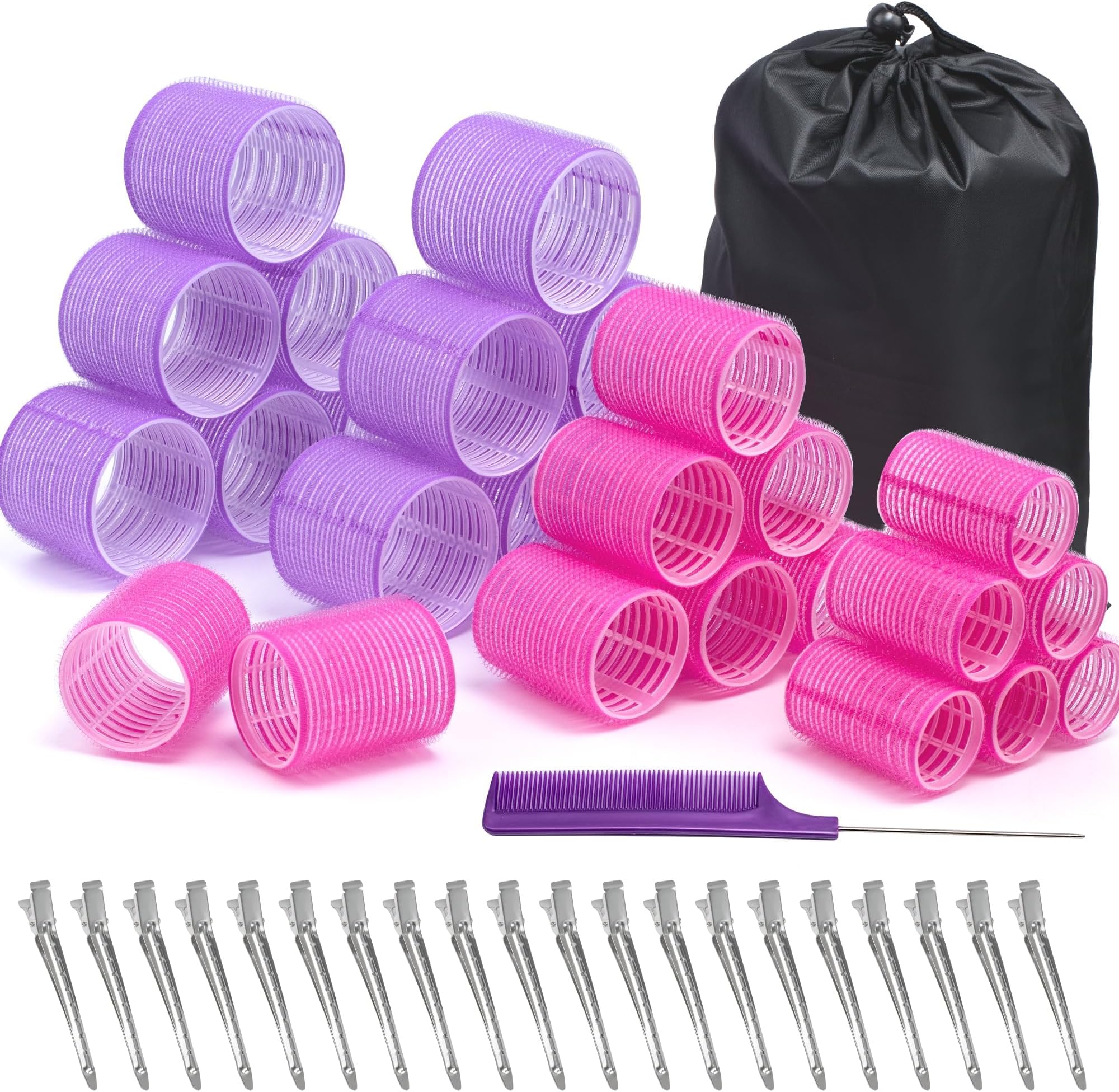 Amazon.com : 48 Pcs Self Grip Hair Rollers Set with 26 Rollers Hair ...