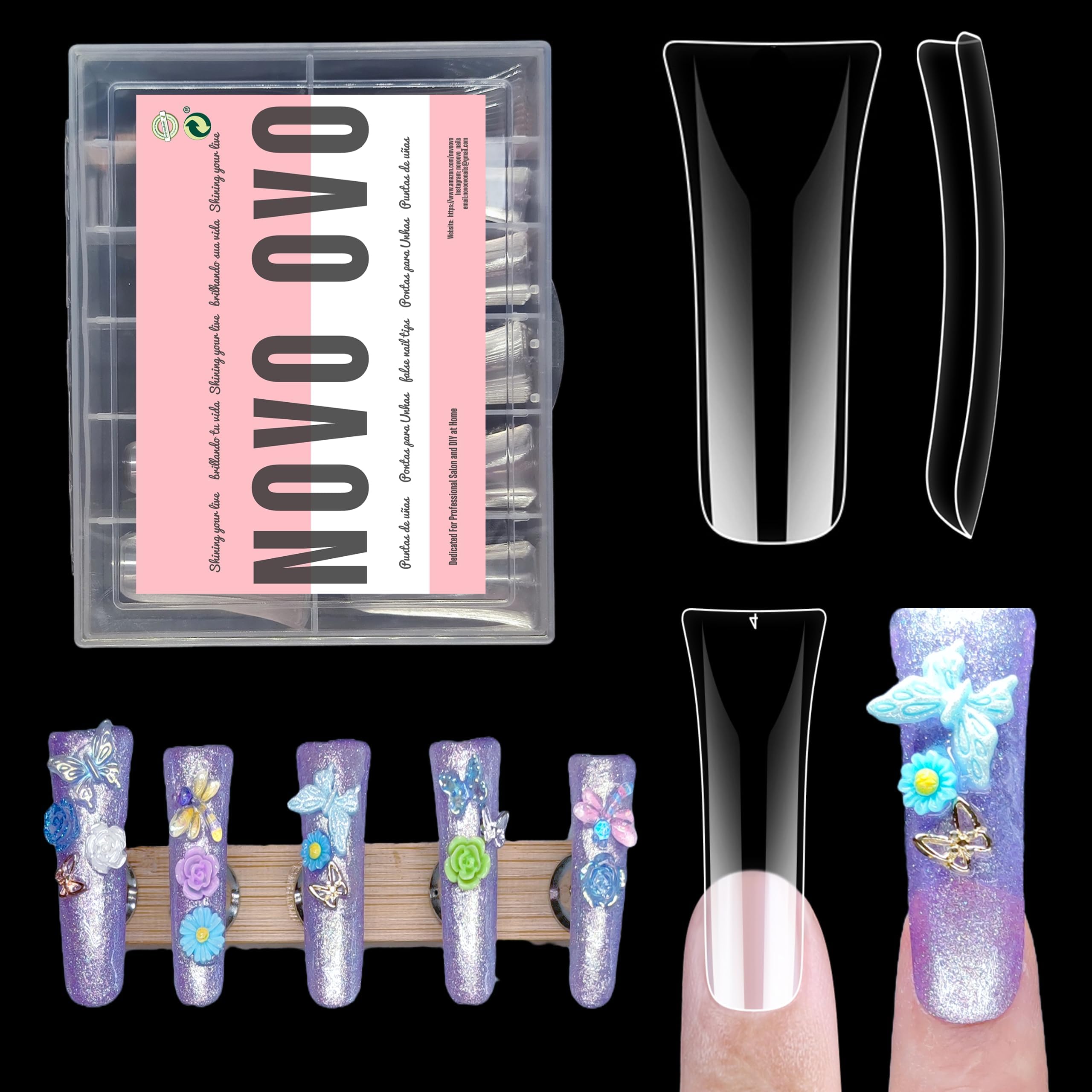 Amazon.com: Fcozpjk Duck Nails Tips, 120Pcs Clear Short Duck Feet Nail ...