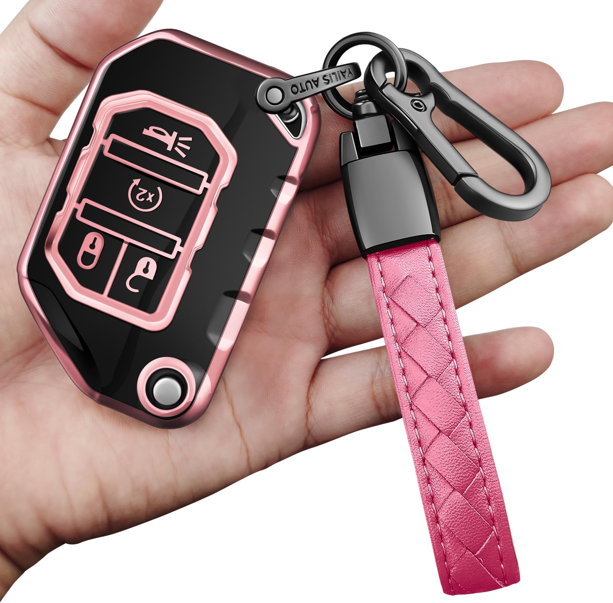 Amazon.com: Sindeda for Jeep Key Fob Cover with Keychain Soft Full ...