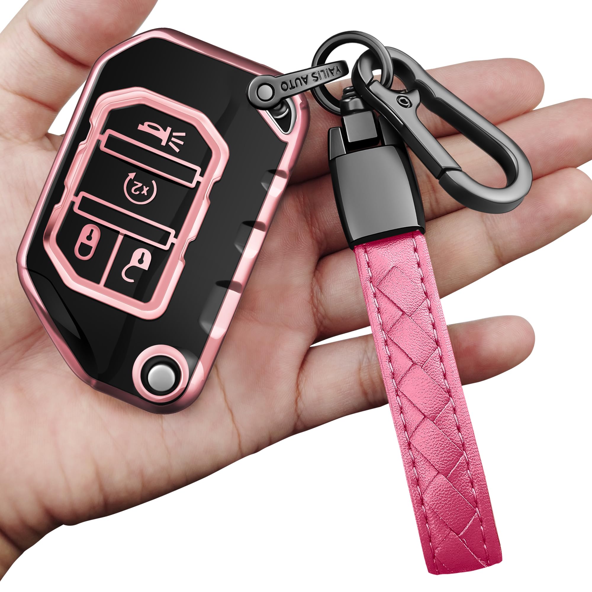 Amazon.com: Sindeda for Jeep Key Fob Cover with Keychain Soft Full ...