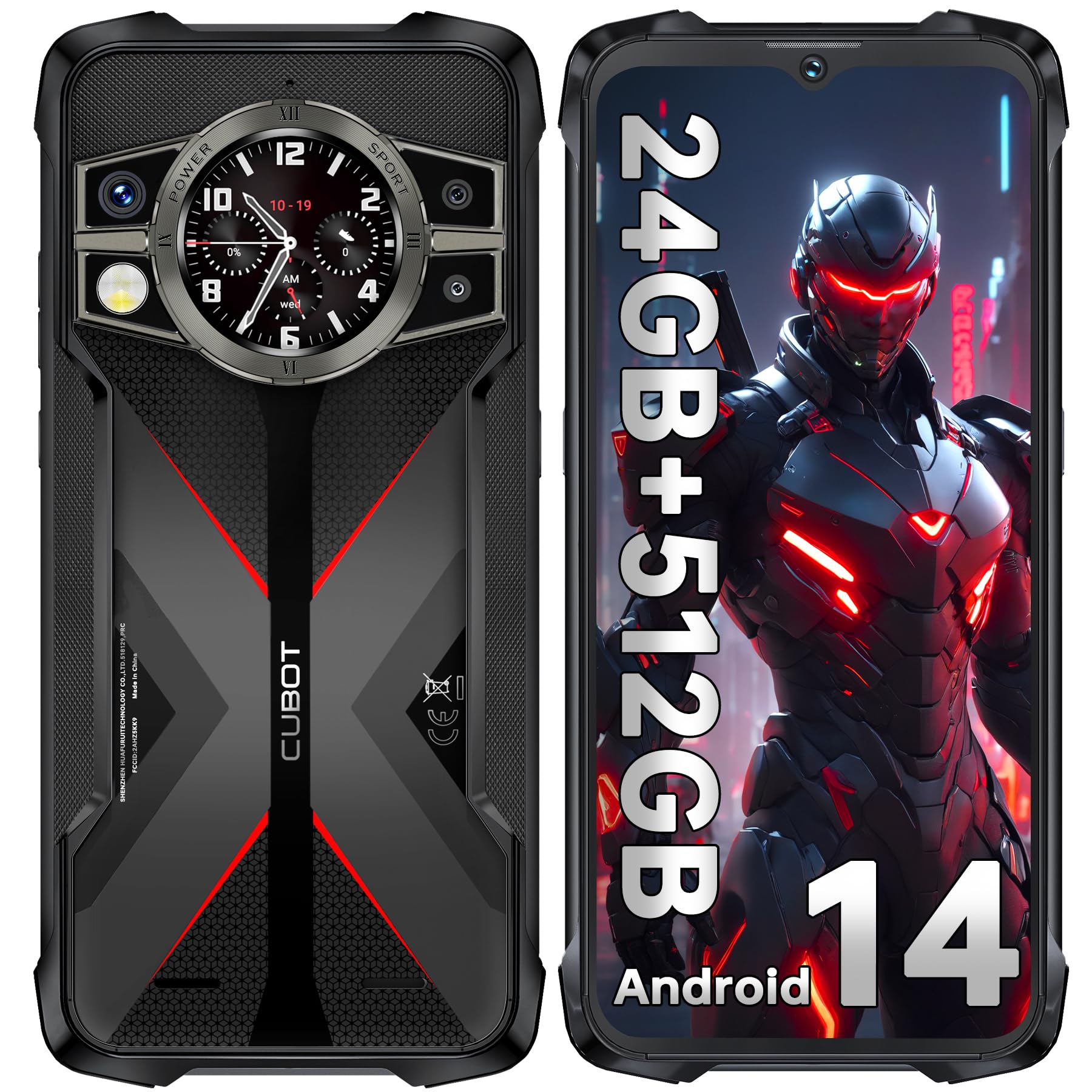 CUBOT Kingkong 9 512GB Outdoor Smartphone Android 14 , 24GB+512GB ...