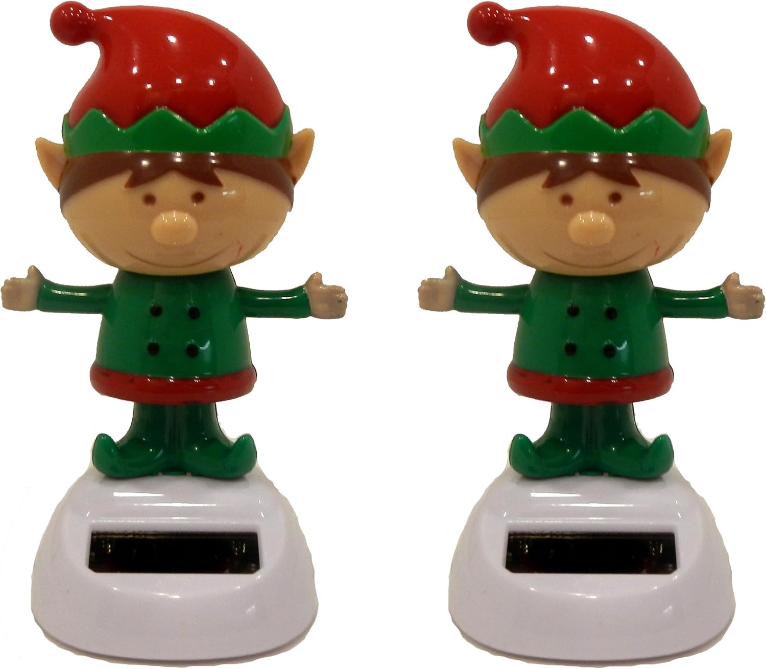 Amazon.com: Set of 2 Solar Powered Dancing Christmas Elves (Elf) : Toys ...