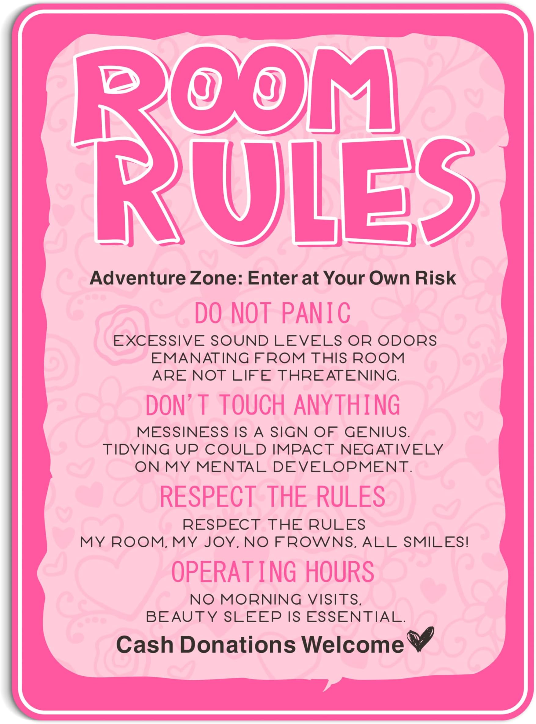 Amazon.com: Room Rules Sign for Girls Bedroom,Things for Teen Girls ...