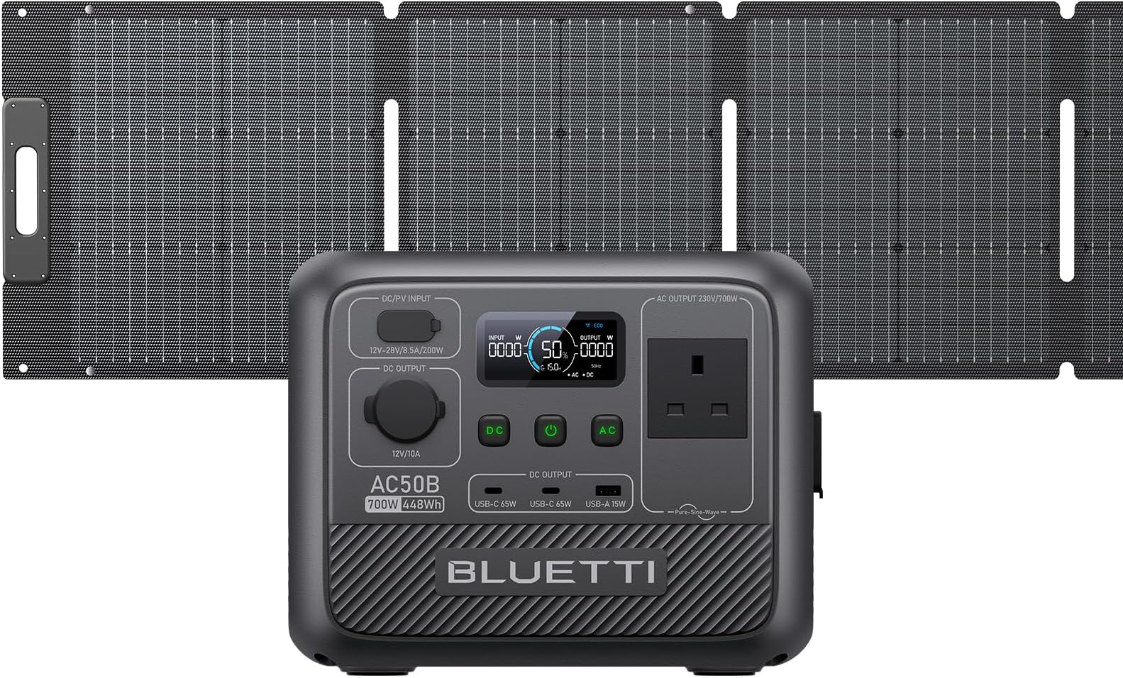 BLUETTI Portable Power Station AC50B with 120W Solar Panel Included ...