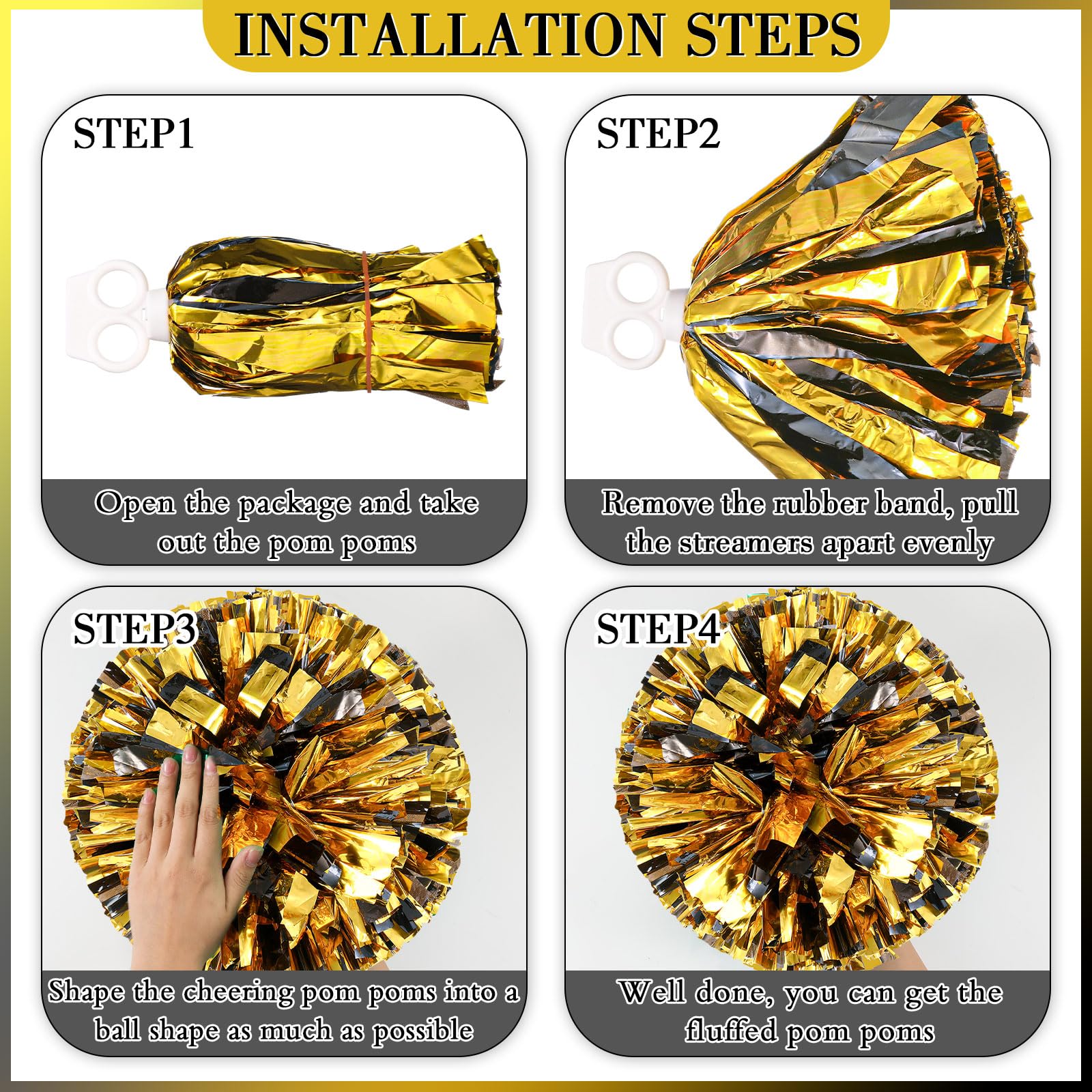 Snapklik.com : Hanaive 3 Pcs Cheerleading Pom Poms And Large ...