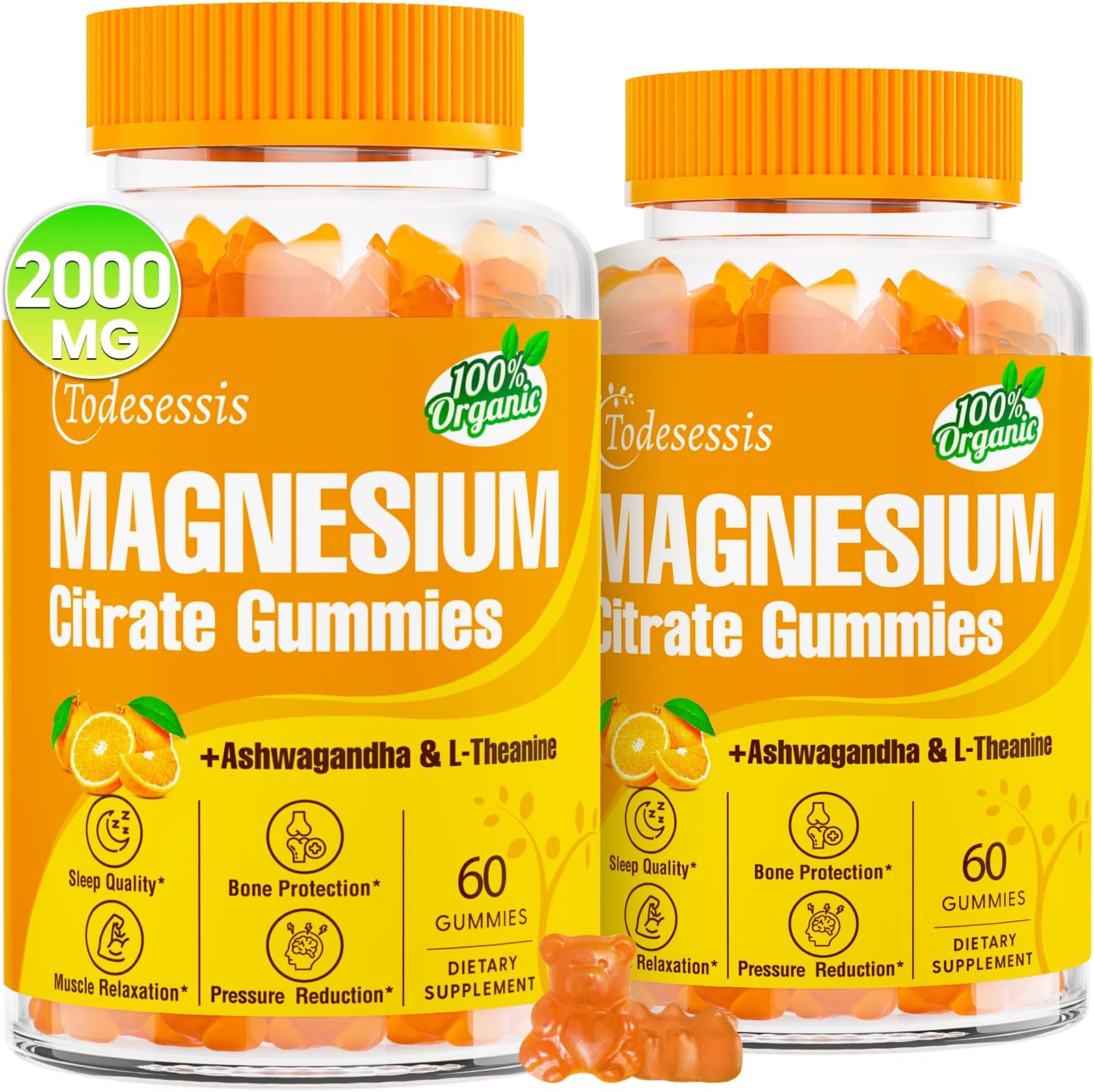 Amazon.com: Magnesium Citrate Gummies 2000 mg, Magnesium Gummies for ...