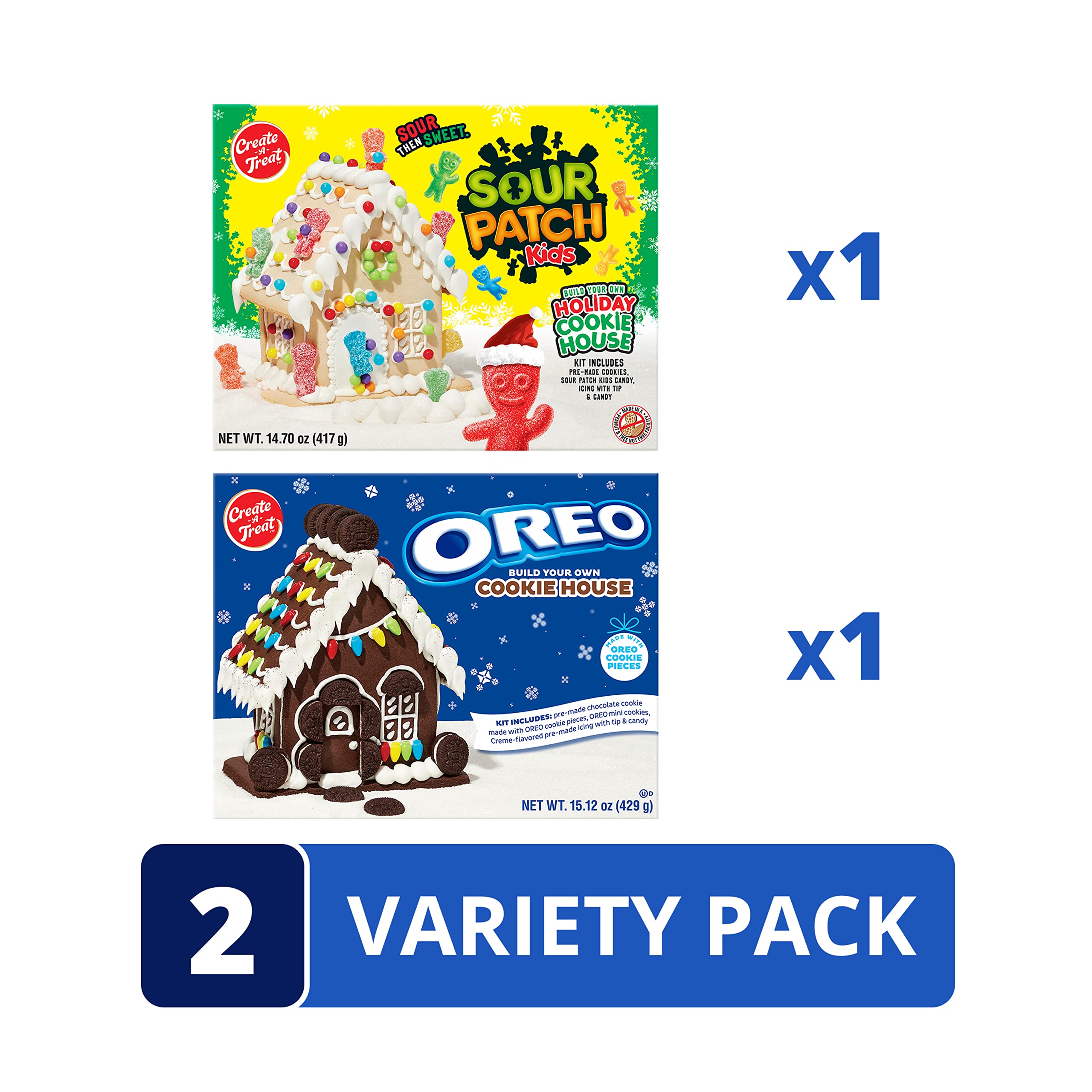 Oreo Create-A-Treat Holiday Cookie House Kit and Sour Patch Kids ...