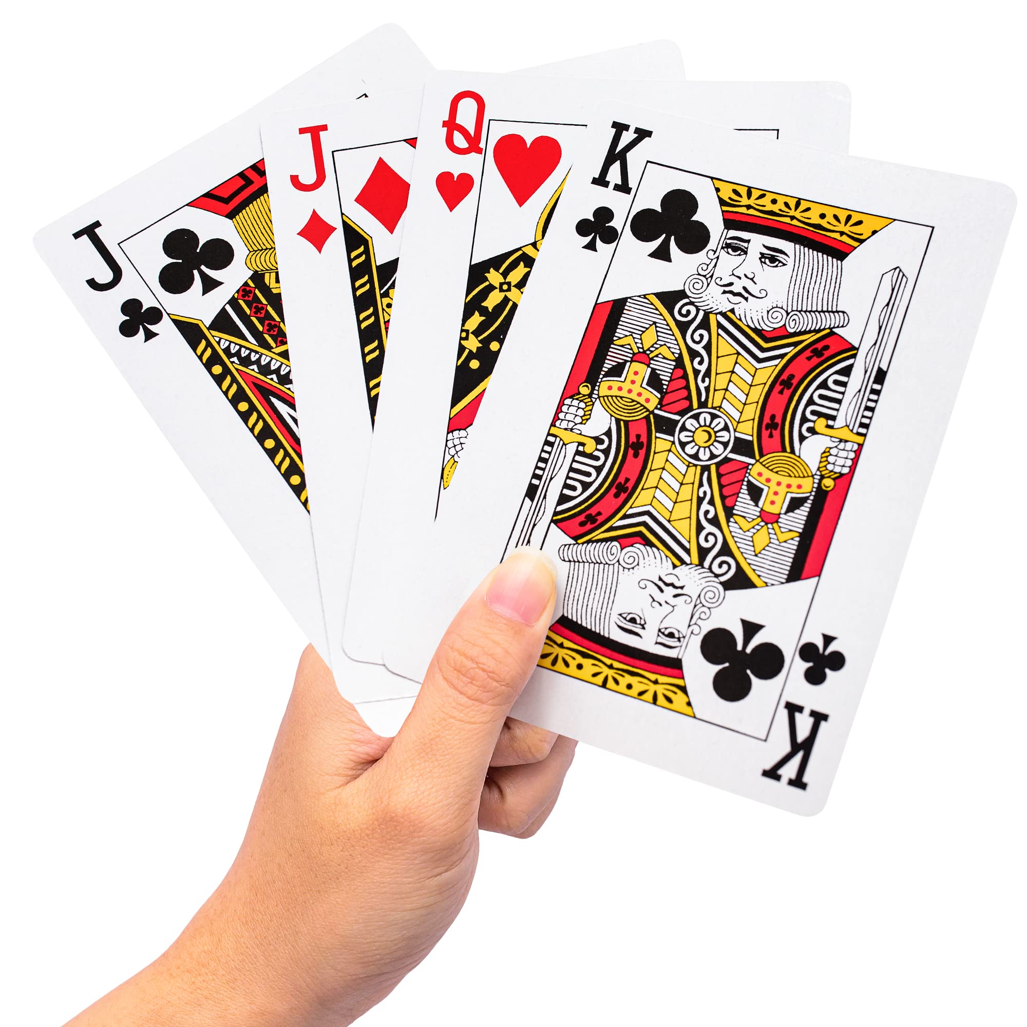 Amazon.com: Srenta Giant Playing Cards Jumbo – 1 Pack Full Deck of ...