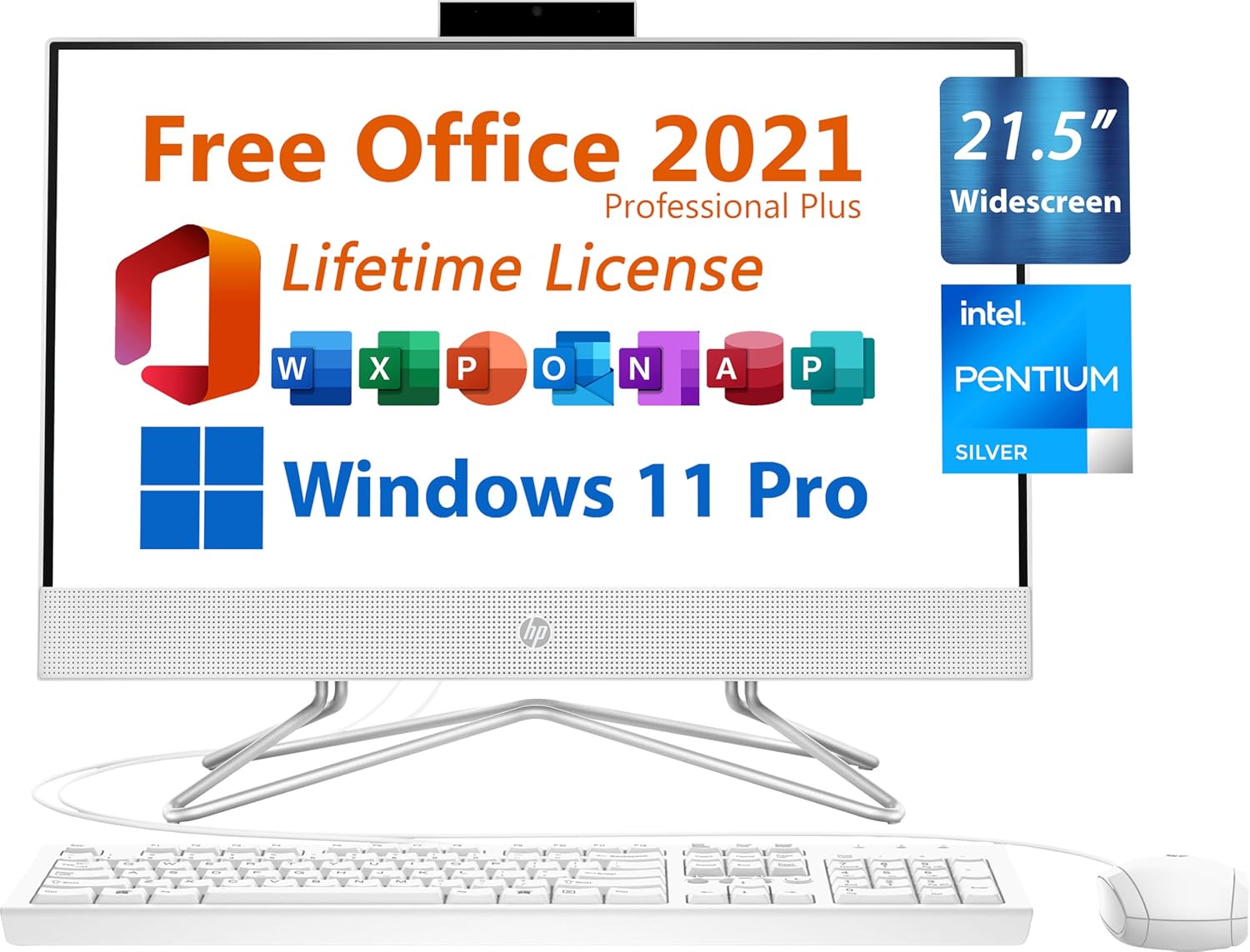 Amazon.com: HP 2024 All-in-One Desktop, 21.5" FHD, Free Microsoft ...