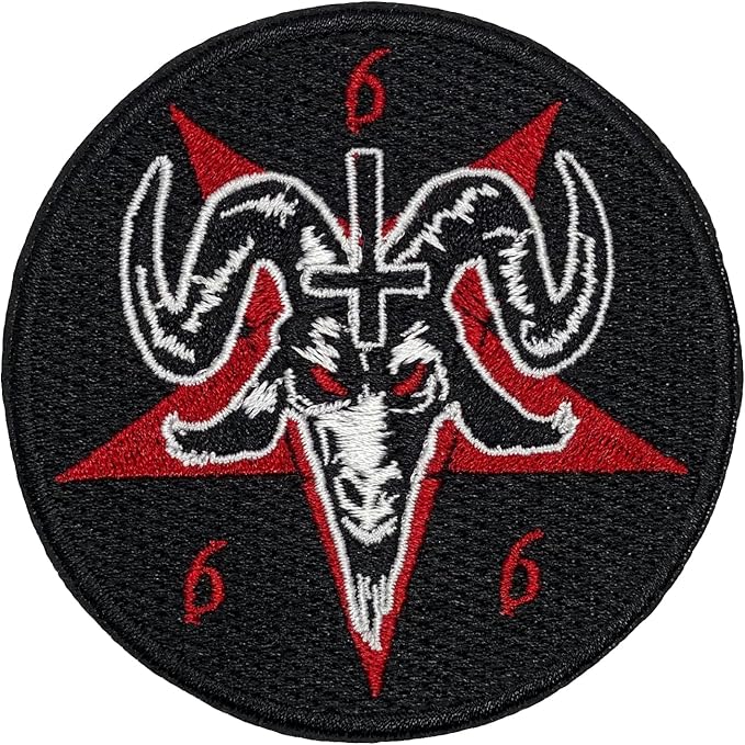 Amazon.com: BOHAQA The Sigil of Baphomet Patch 3" - Goth 666 Pagan Hail Pentagram Satanic ...