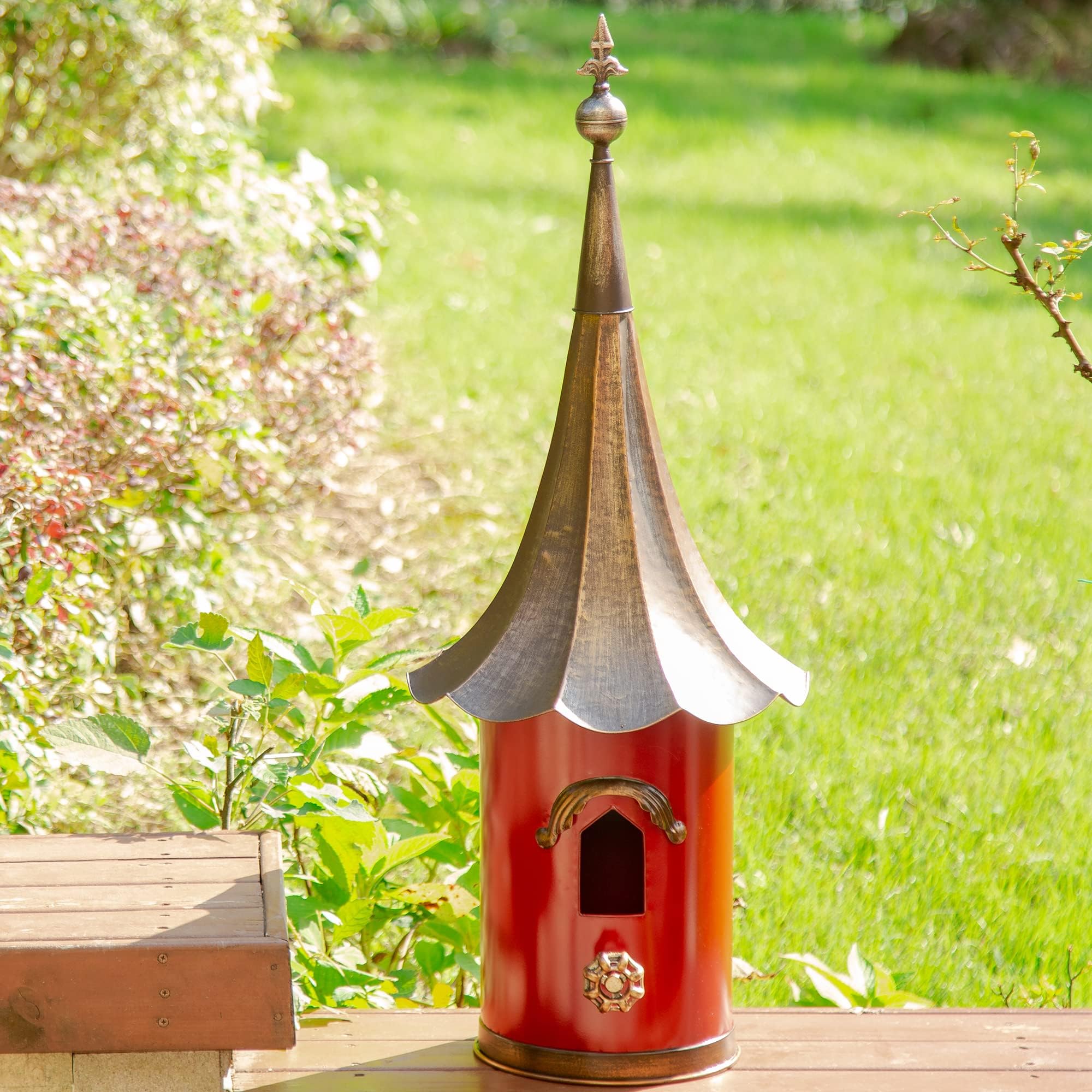 Amazon.com : Achla Bastion Birdhouse, Yellow, 13"H : Bird Houses ...
