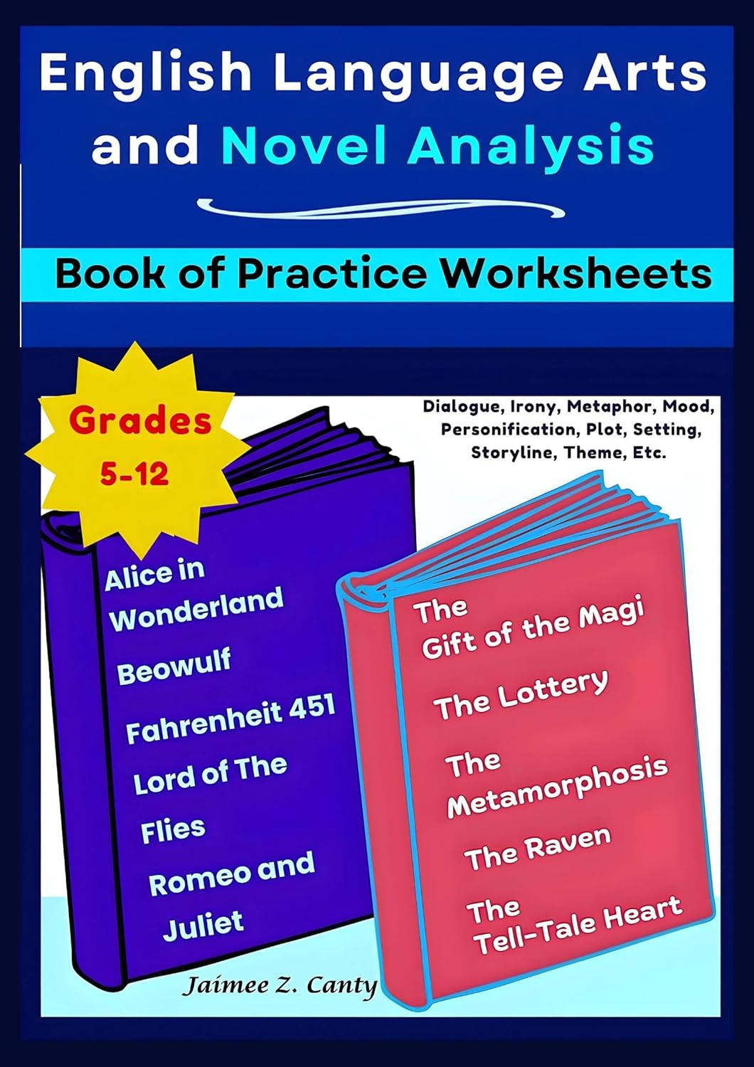 English Language Arts And Novel Analysis Book of Practice Worksheets ...