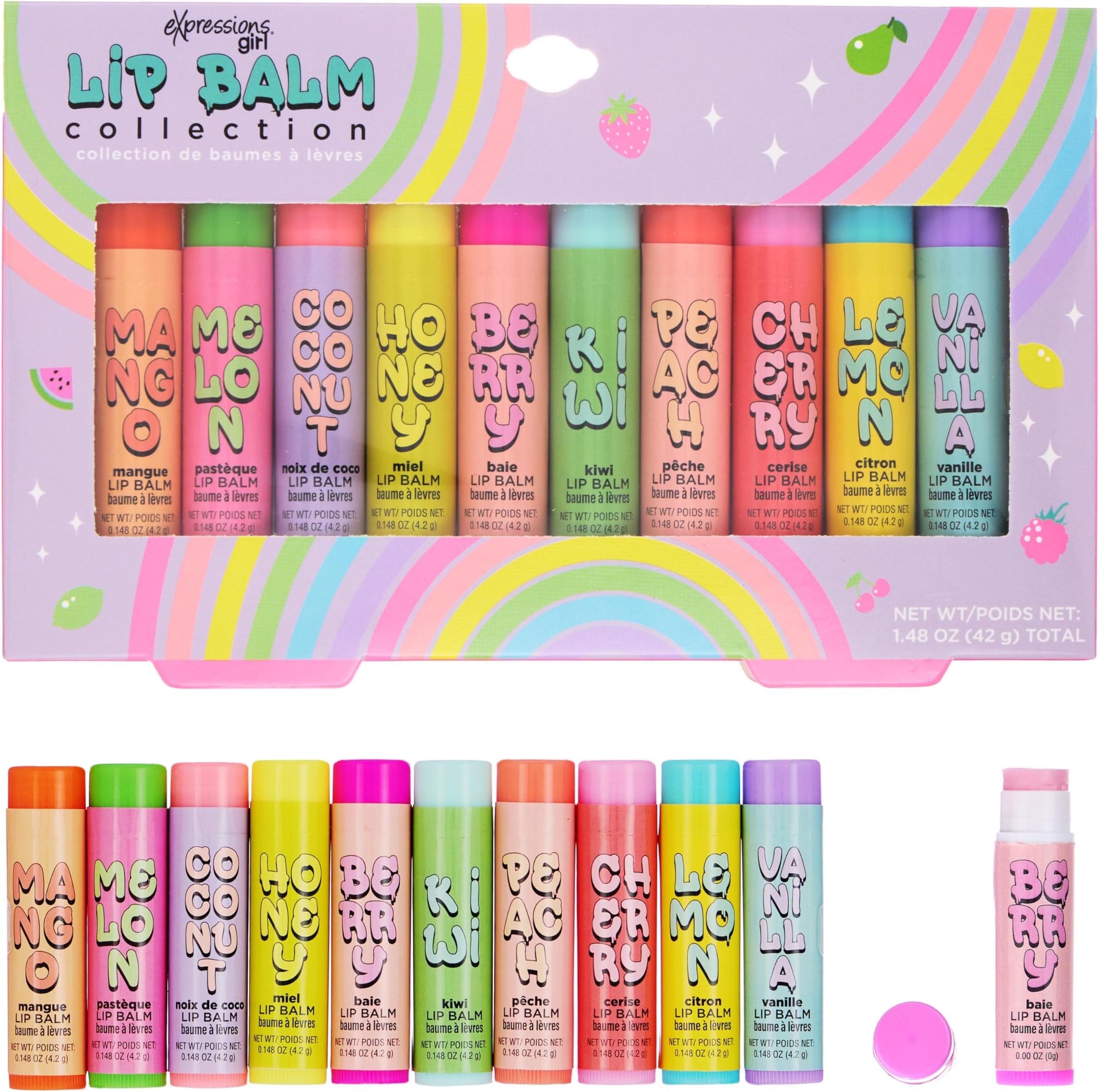 Amazon.com : 10pc Fruity Lip Balm Collection - Hydrating Lip Balms ...