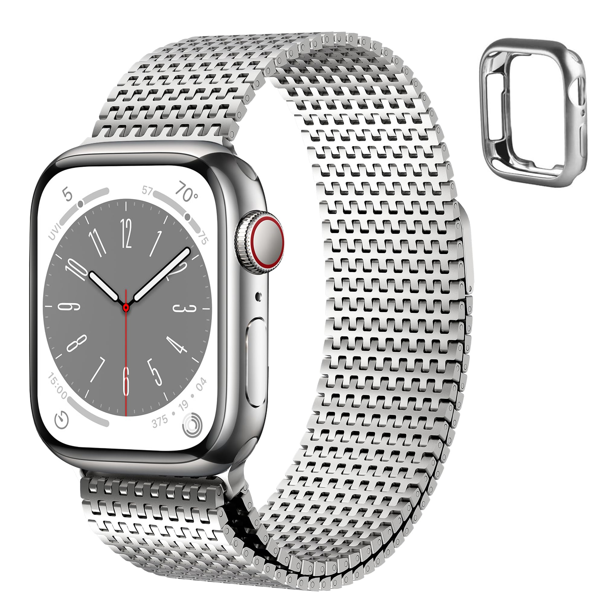 Amazon.com: Fullmosa Compatible Apple Watch Metal Bands 45mm 44mm 42mm ...