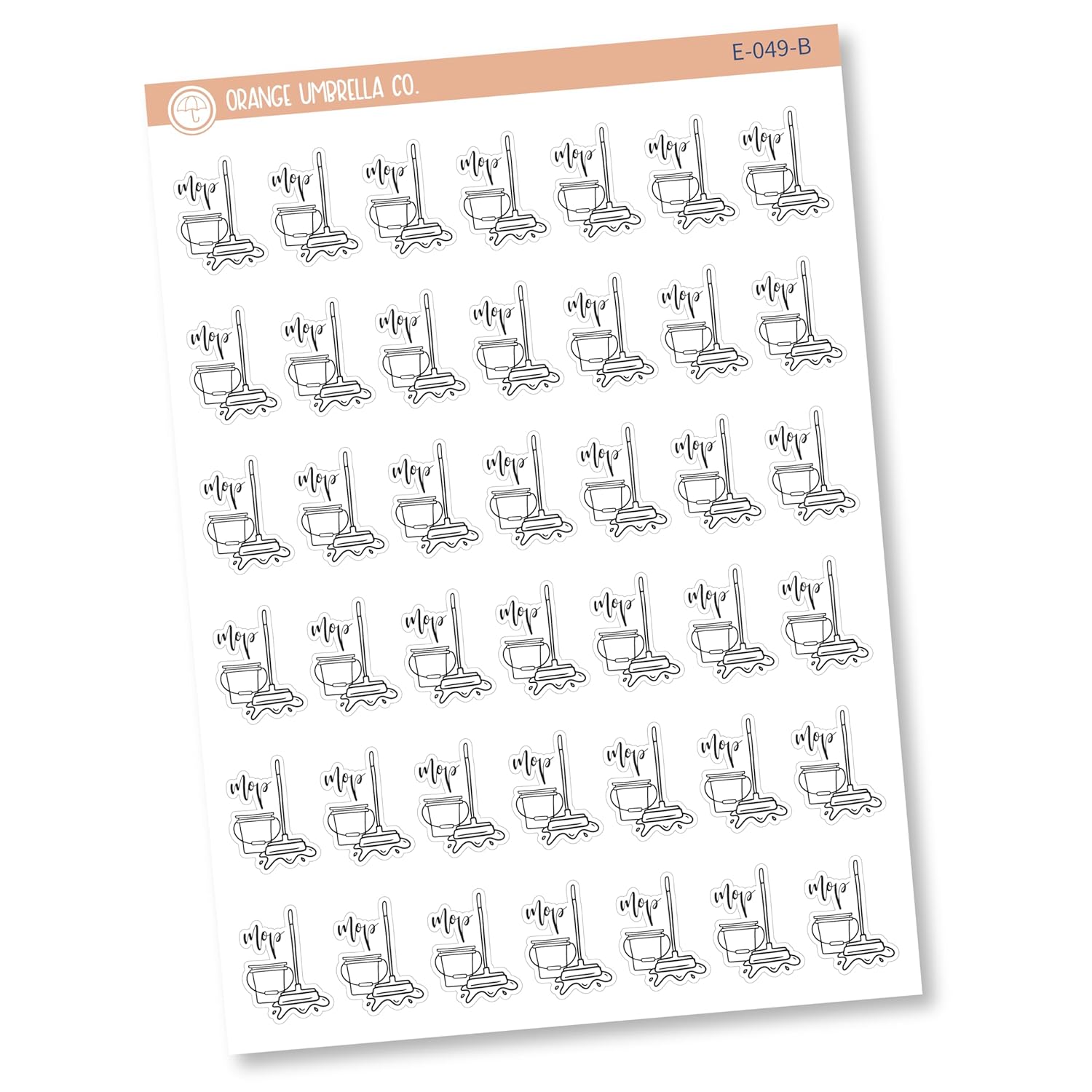 Amazon.com: Mop Planner Stickers, Icon Script "Mop" Labels for Cleaning ...