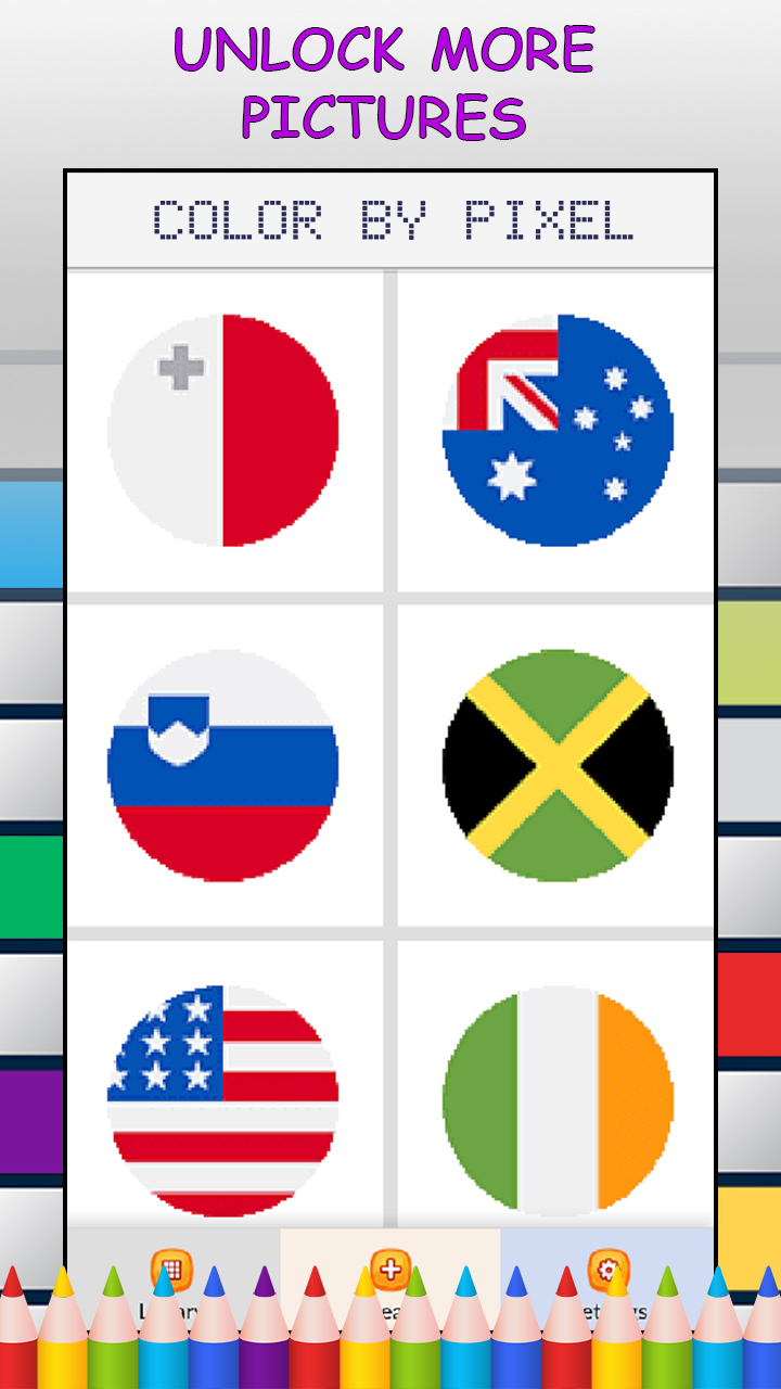 World Flag Badges Color by Number - FREE Pixel Art Game - Coloring Book ...