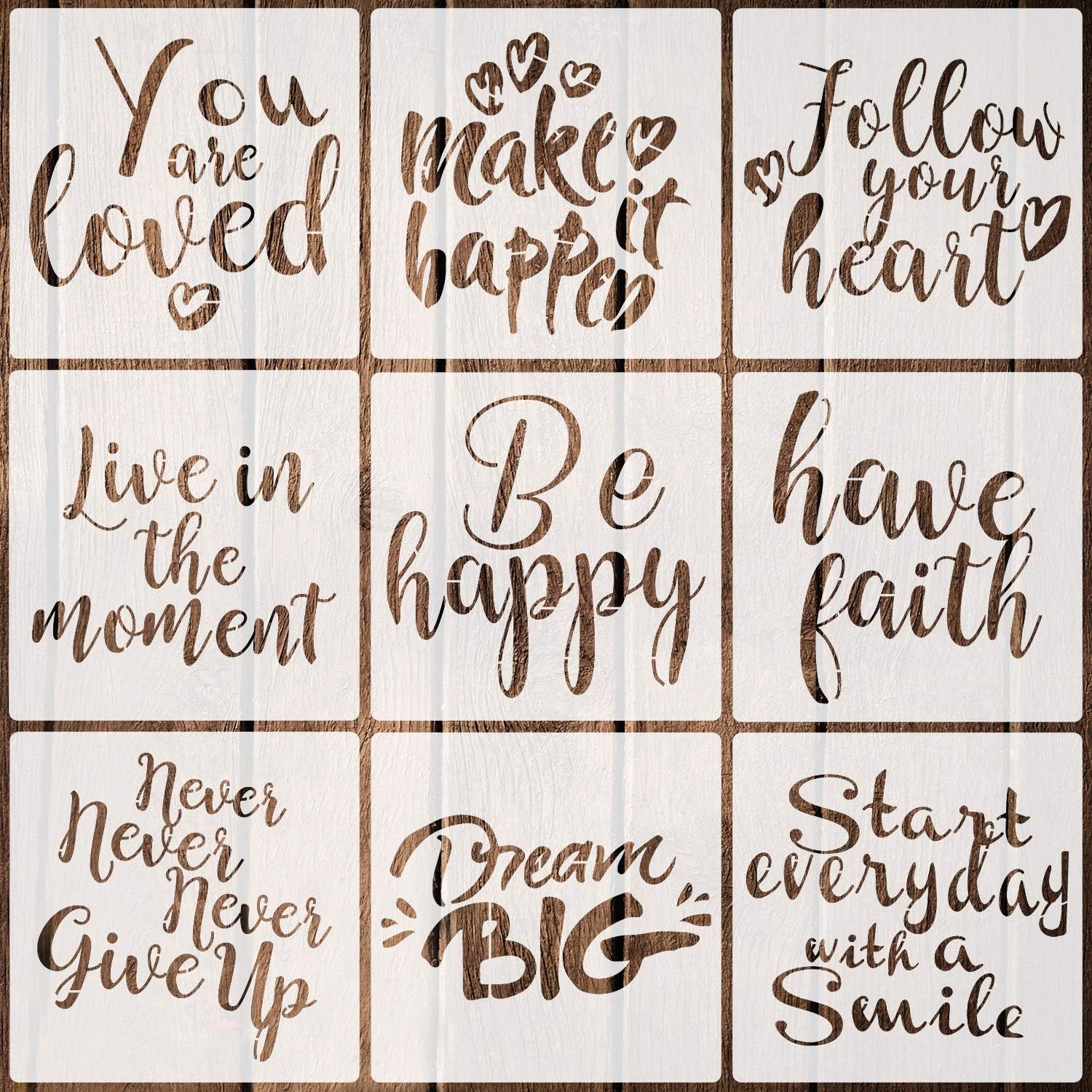 Amazon.com : AHYS Stencils for Painting on Wood & Canvas, Inspirational ...