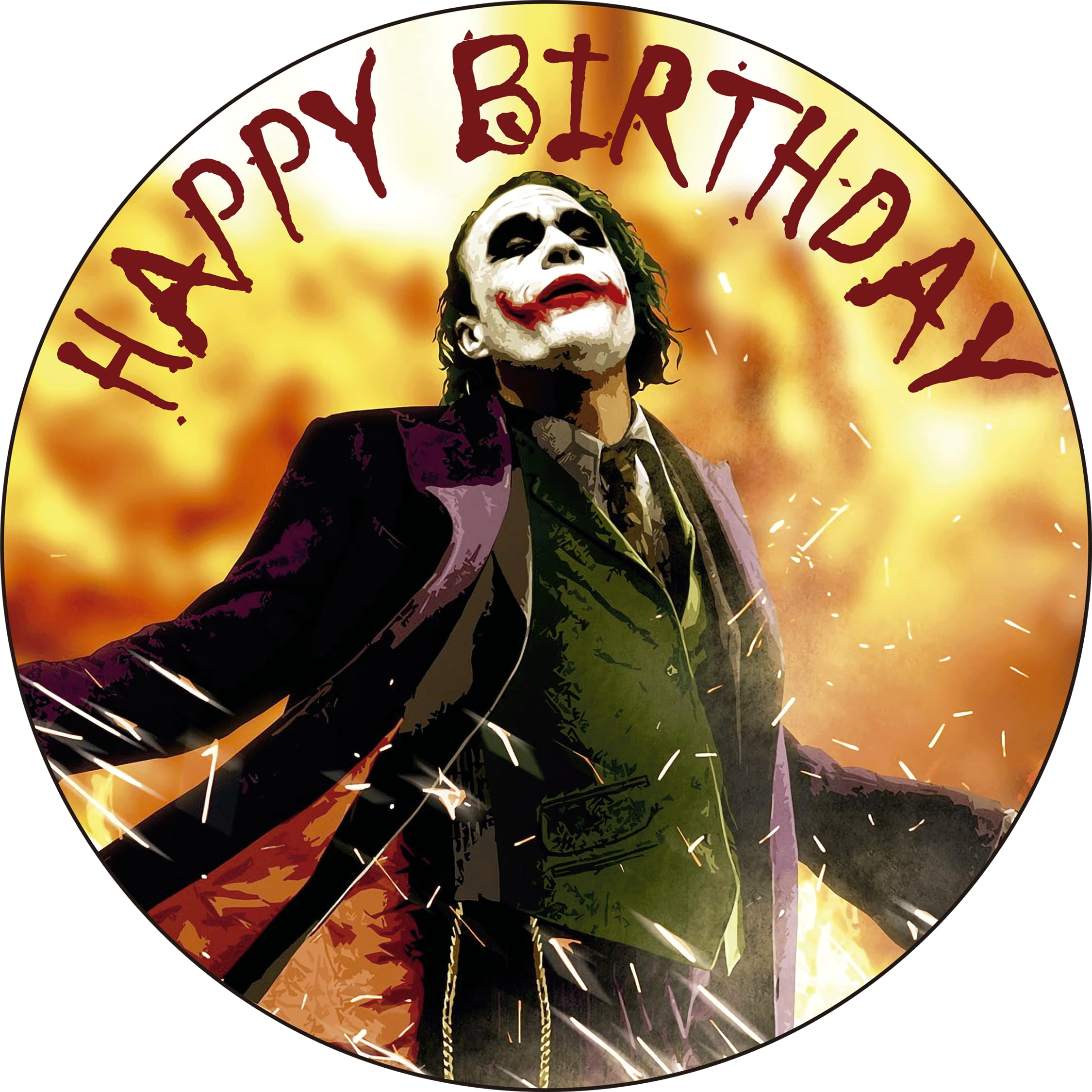 Amazon.com: 7.5 Inch Joker Heath Ledger Cake Topper – Round Edible ...