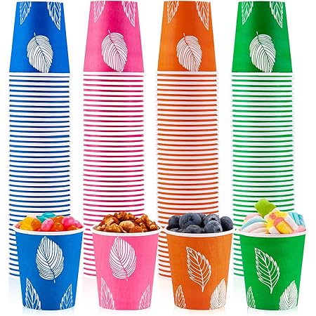 Amazon.com: 500 Pack 5oz Paper Cups, Multicolor Paper Disposable Cups ...