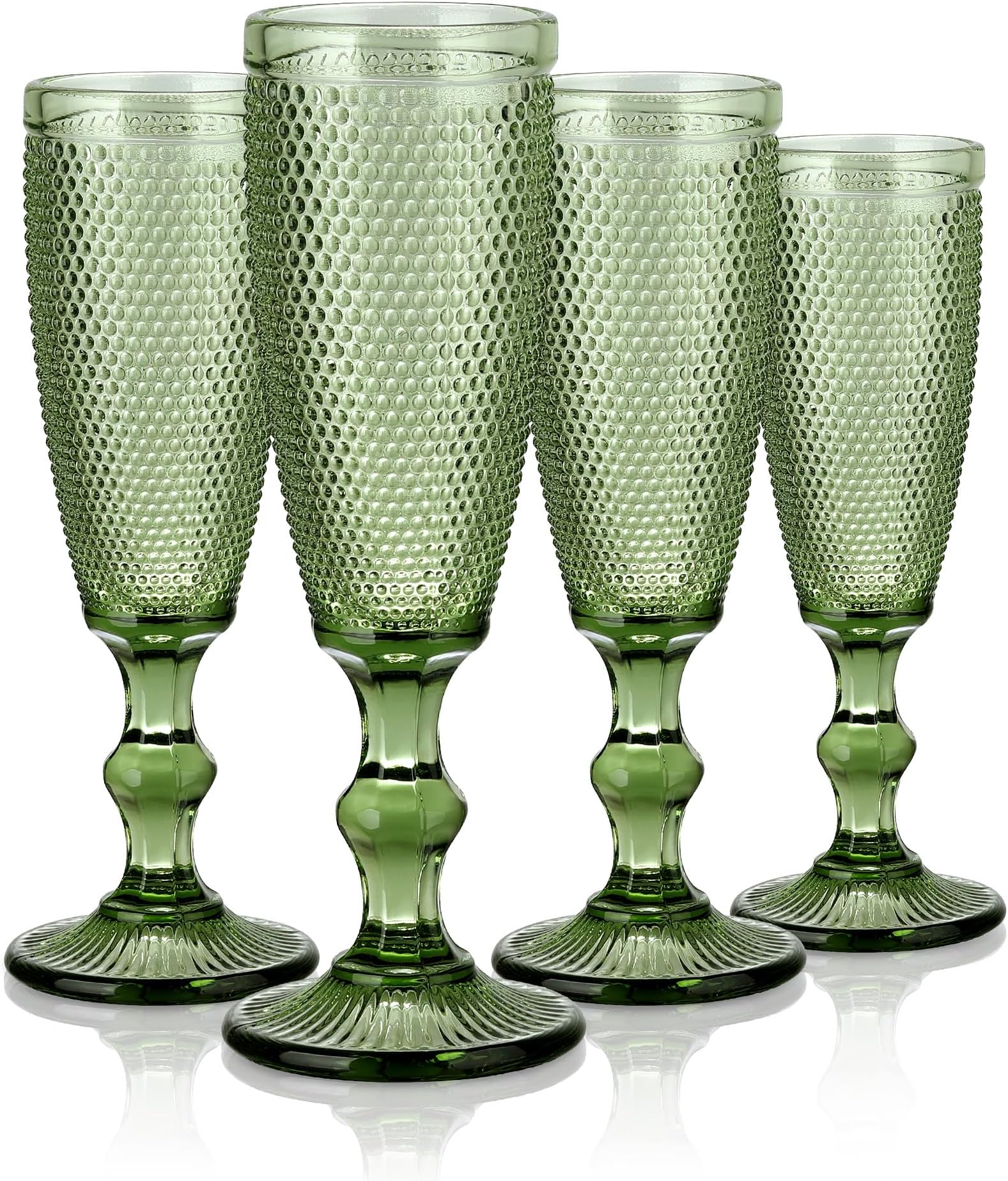 Amazon.com: KALALOU Tall Recycled Champagne Flute, One Size, Green (Set ...