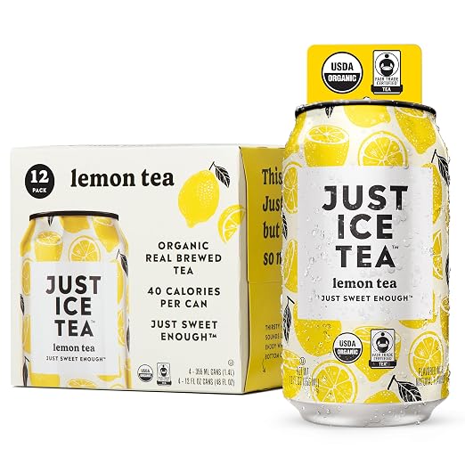 Amazon.com : Just Ice Tea, Lemon Flavored Black Iced Tea, 12-Pack (12oz ...