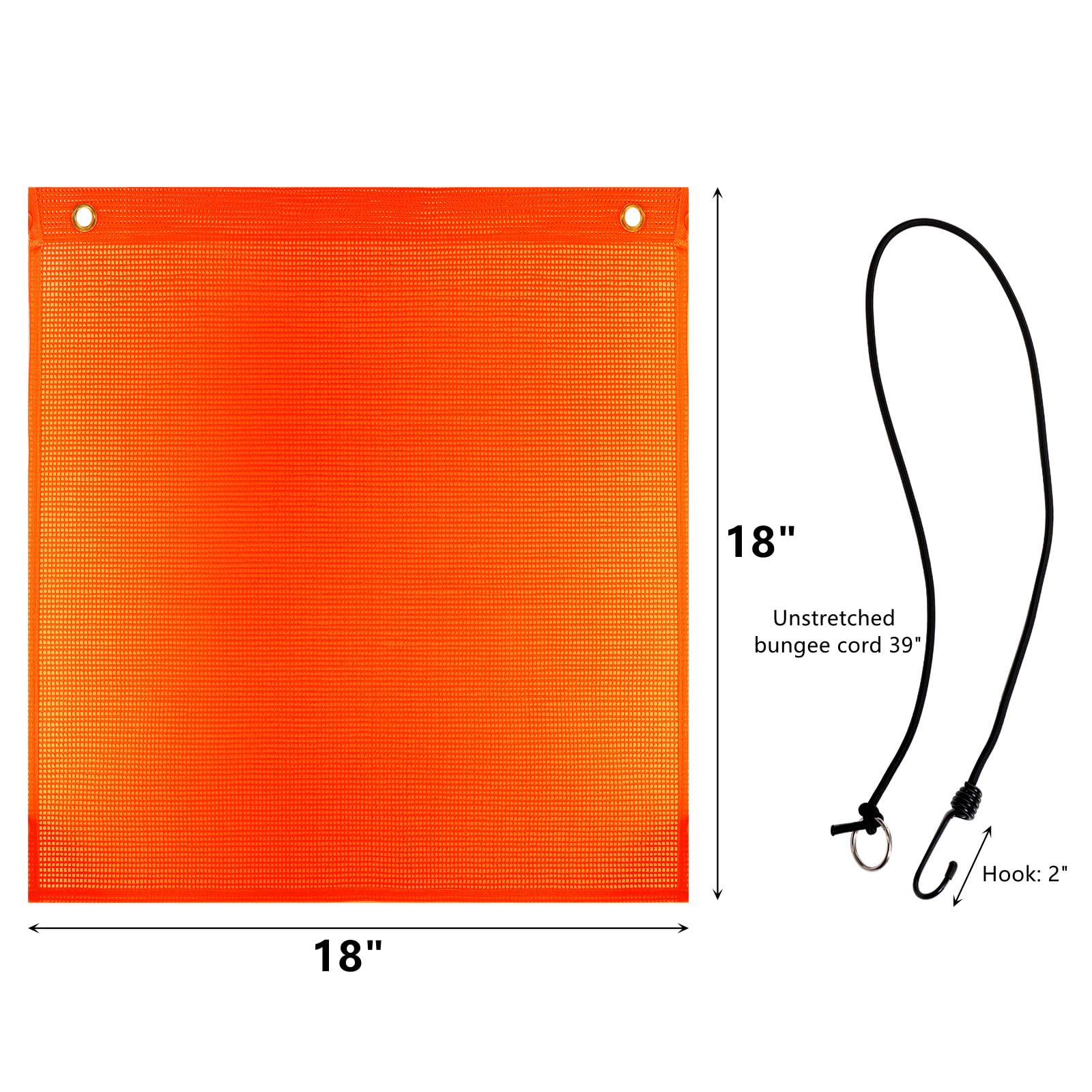 Snapklik.com : DEAYOU 6 Pack 18" X 18" Orange Safety Flag, Oversize ...