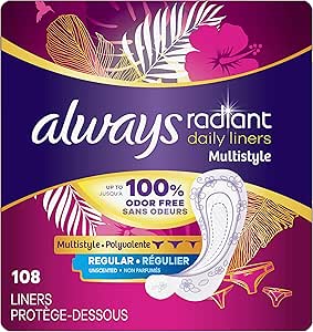 Always Radiant Daily Multistyle Liners de absorción regular sin perfume ...