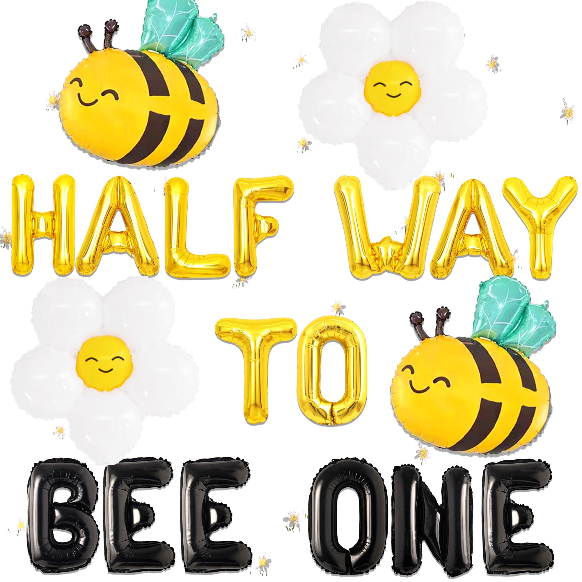 Amazon.com: JeVenis Half way to Bee One Decoration Bee Half Birthday ...