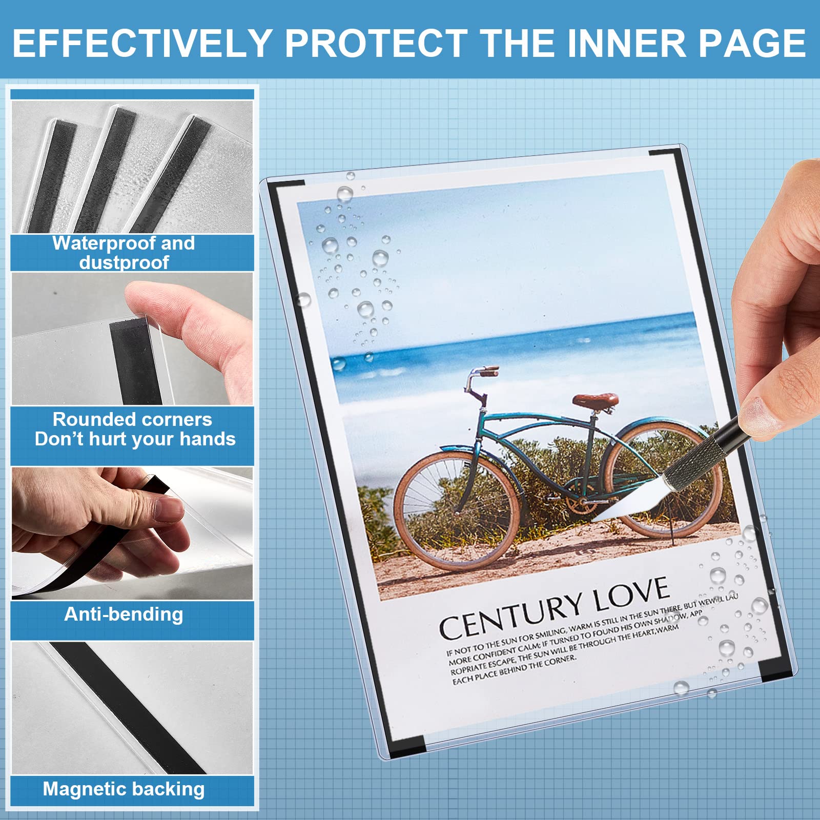 Snapklik.com : 10 Pcs 8 1/2 X 11 Magnetic Sign Holder Magnetic Frames ...