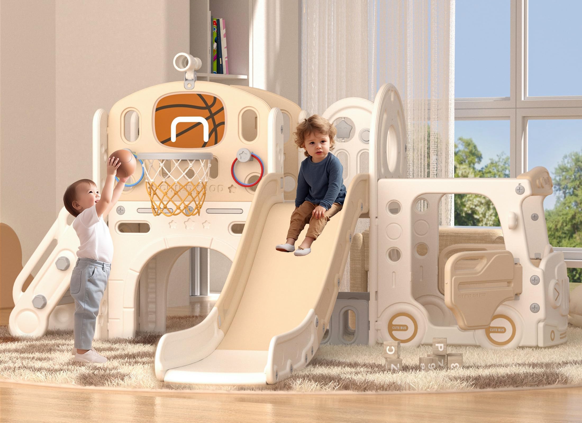 Amazon.com: Glaf Toddler Slide 7 in 1 Kids Slides Outdoor Playset ...
