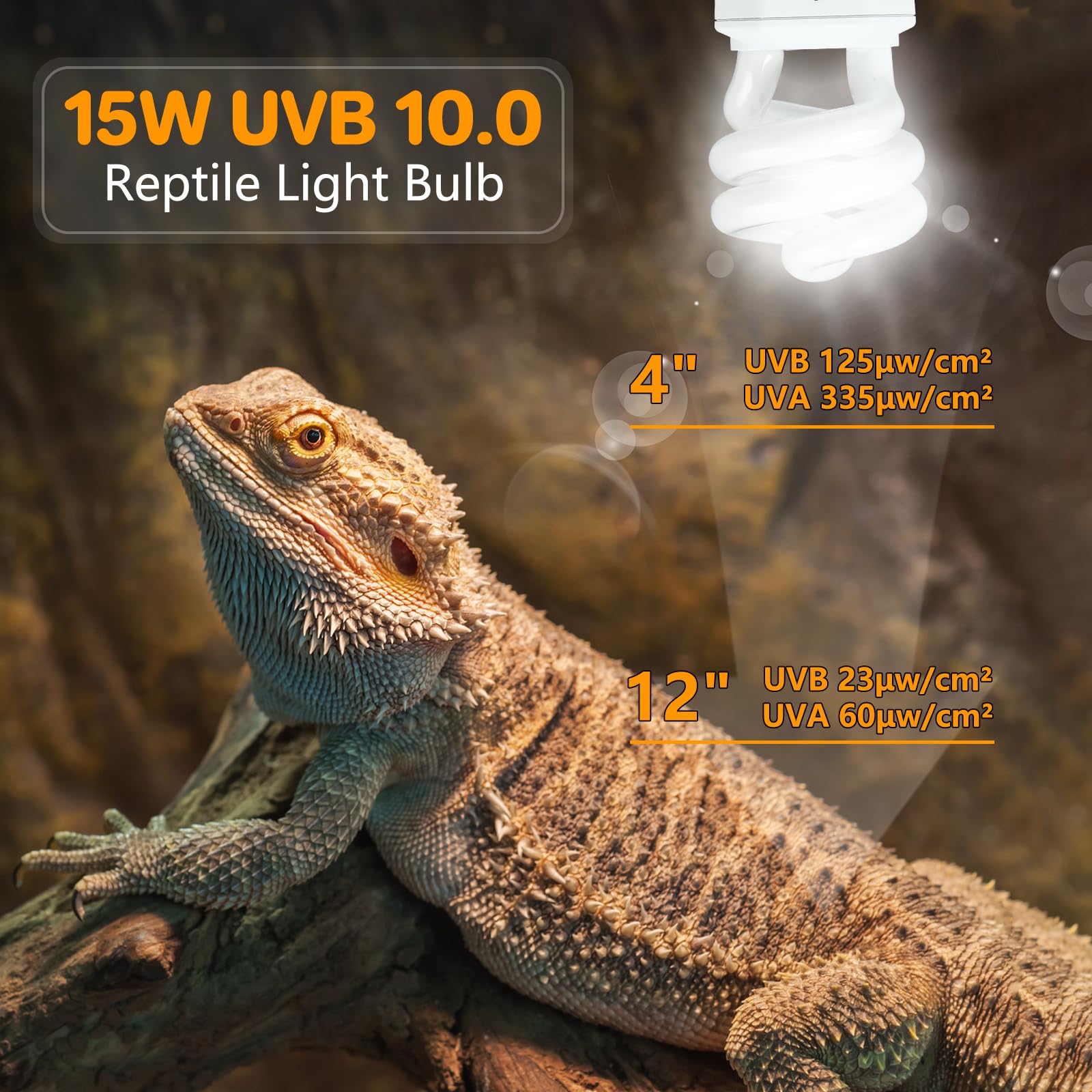 Snapklik.com : UVA UVB Reptile Light 10.0, Desert UVB 150 Compact ...