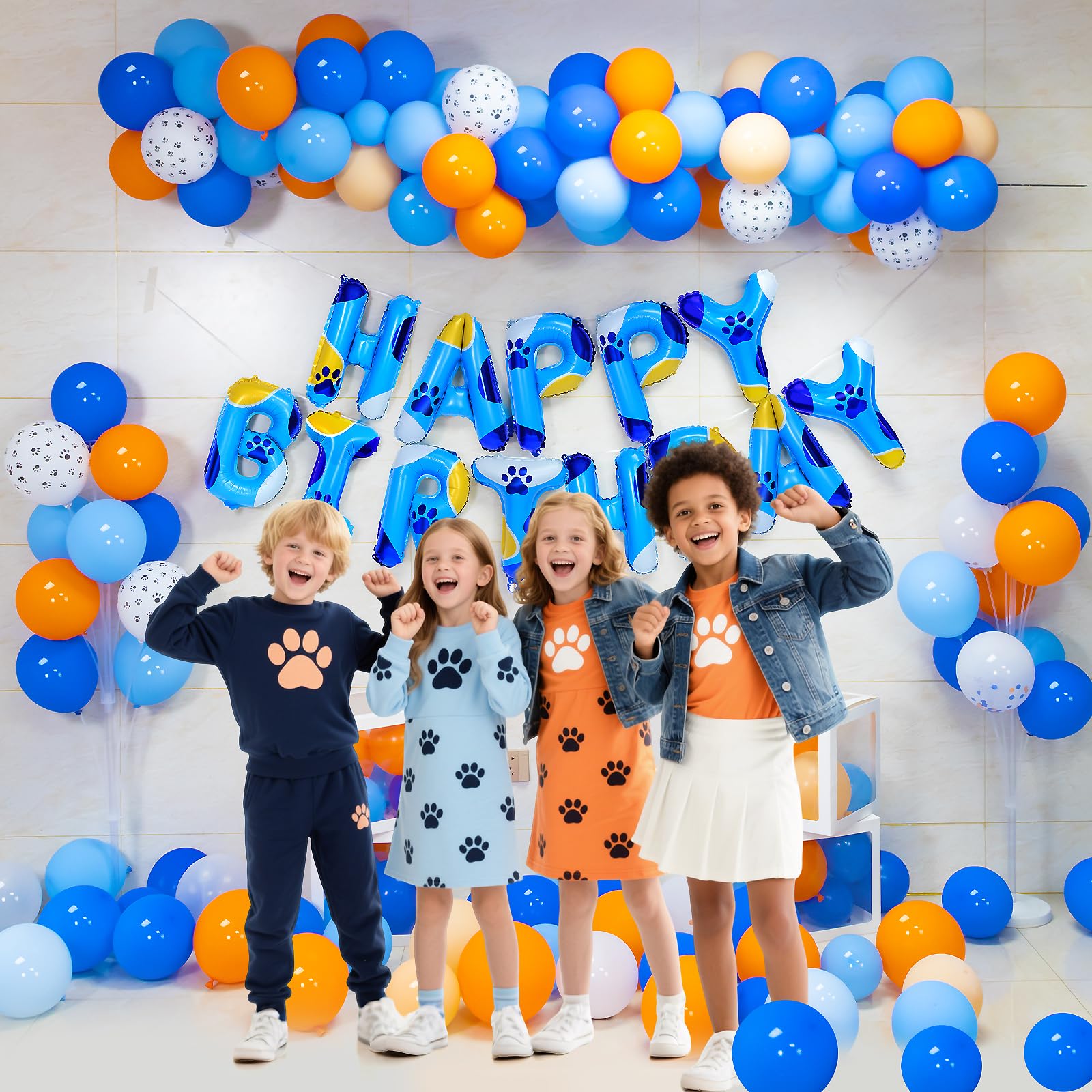 Lets Pawty Birthday Decorations New Blue Happy Birthday Dog Theme Party ...