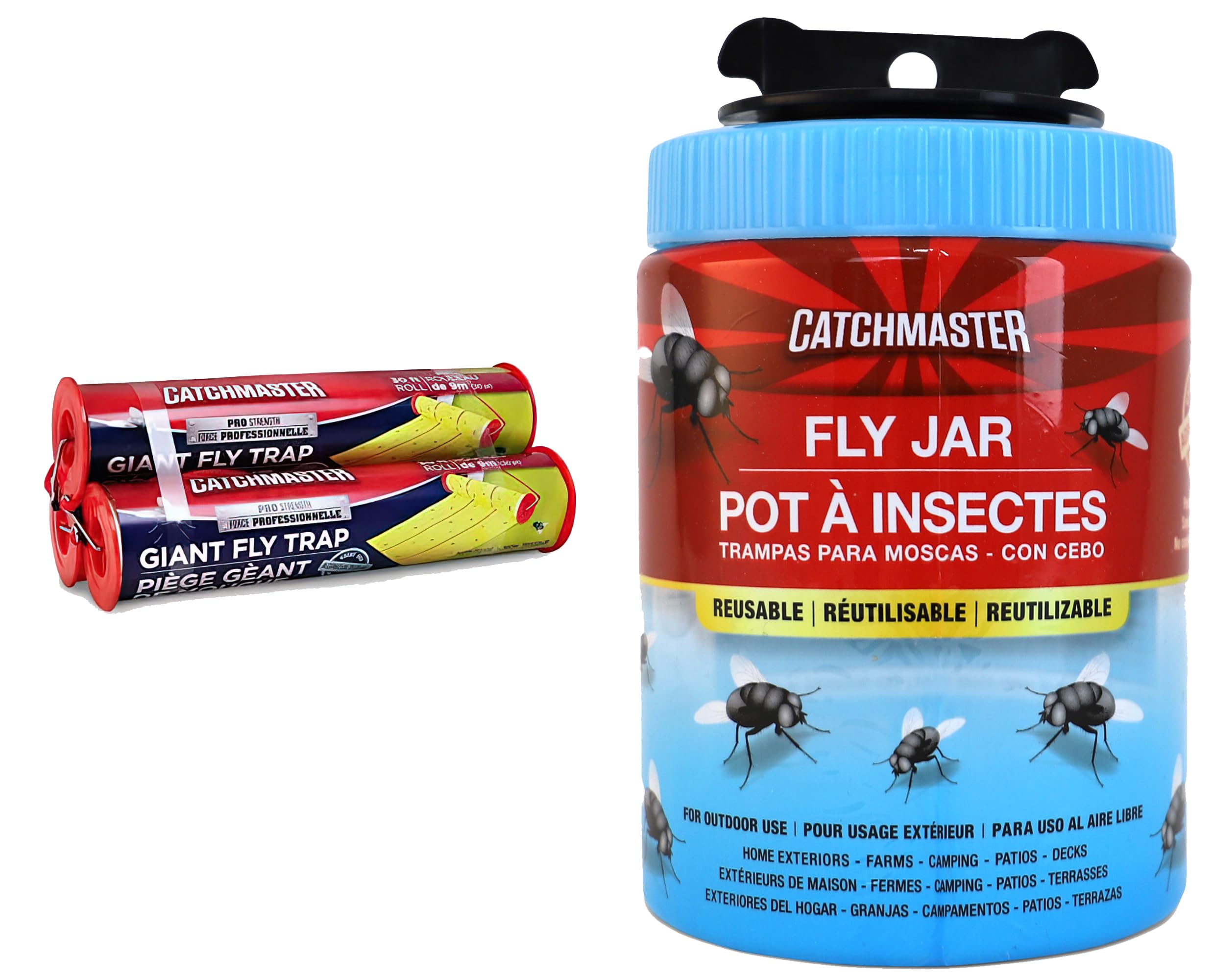Amazon.com : Catchmaster Outdoor Fly Trap Bundle, Giant Fly Glue Trap 3 ...