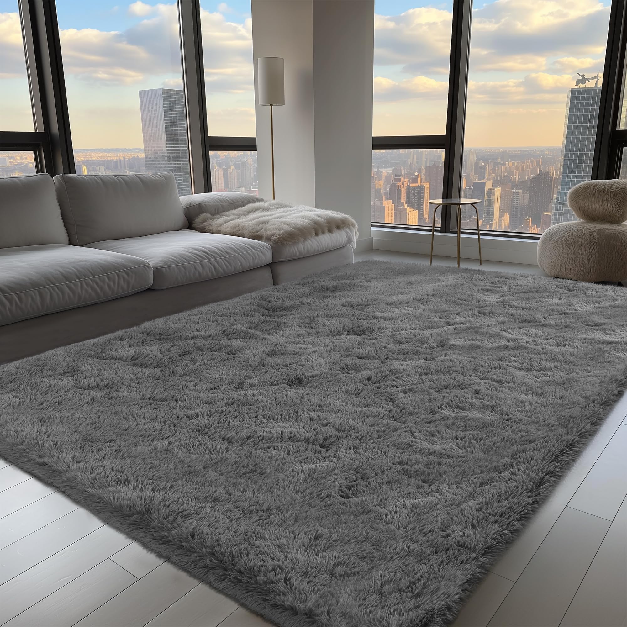 Amazon.com: Andecor Soft Fluffy Bedroom Rugs, 4 x 6 Feet Indoor Shaggy ...