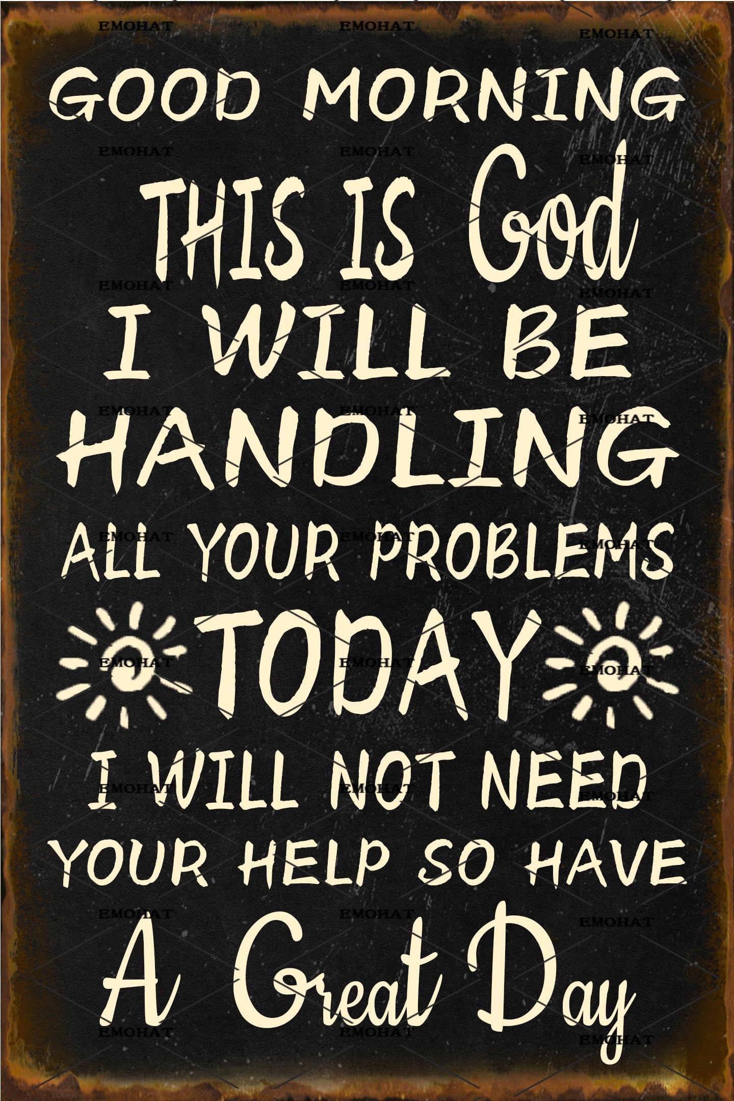 Amazon.com: EMOHAT Vintage Metal Signs Iron Poster Good Morning This is ...