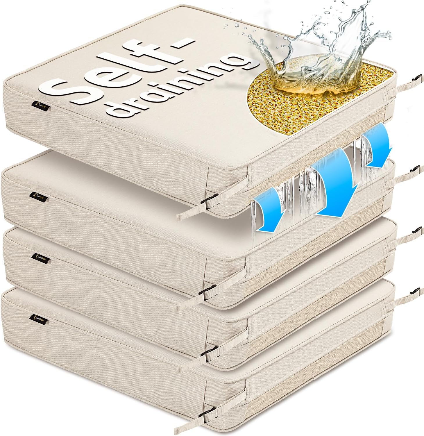 Amazon.com: SUNROX DryFast Foam Outdoor Patio Chair Cushions with ...