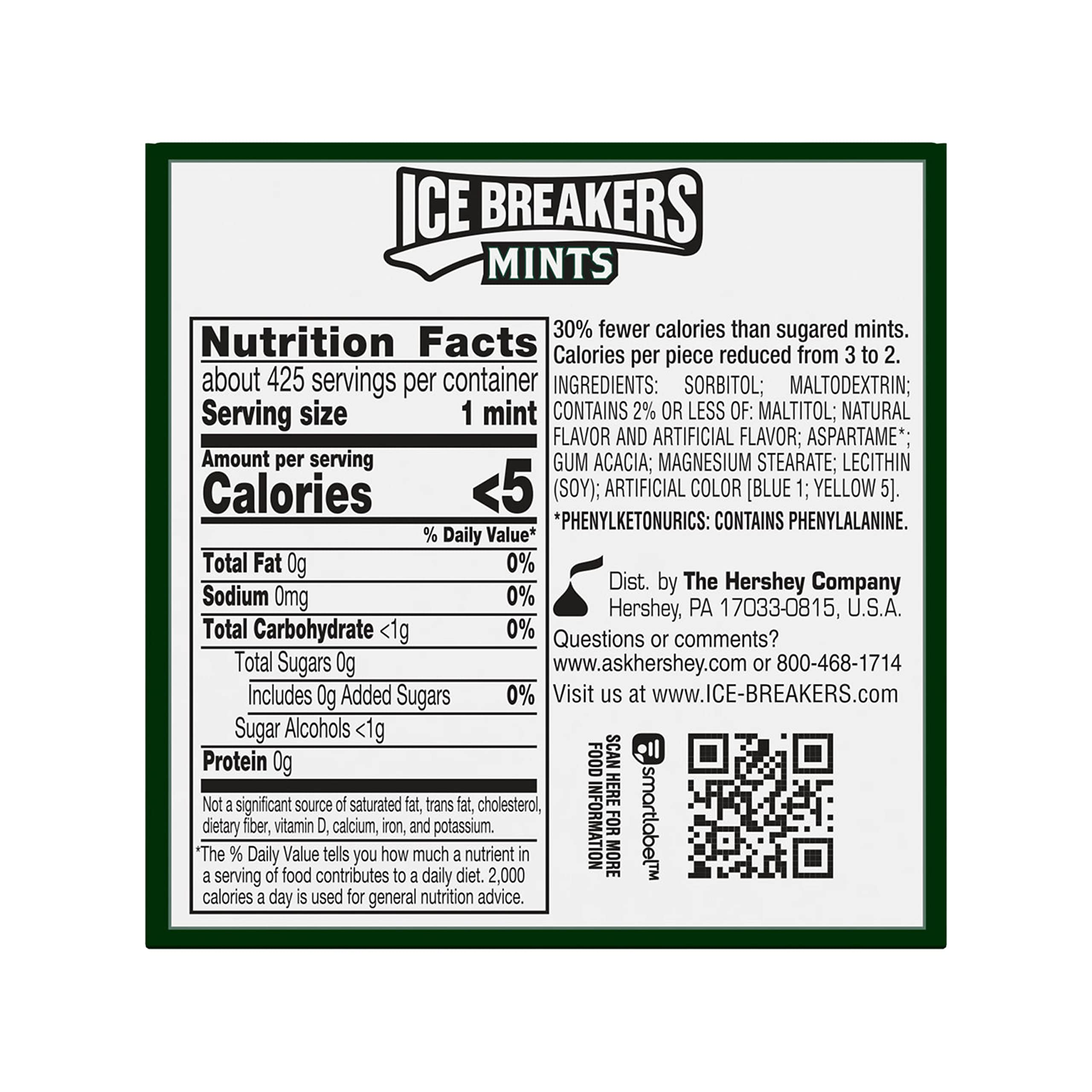Snapklik.com : ICE BREAKERS Spearmint Sugar Free Mints Tins, 1.5 Oz