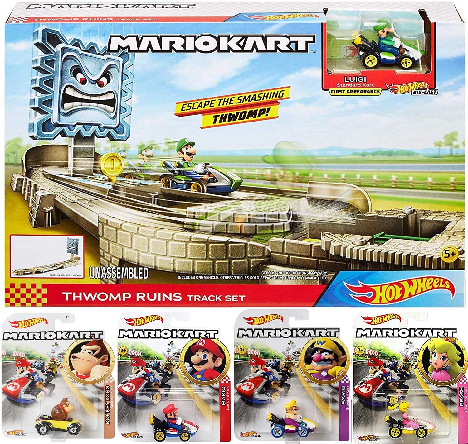 Buy Escape Thwomp Time Mario Kart Character car Set Toy Vehicle Bundle ...