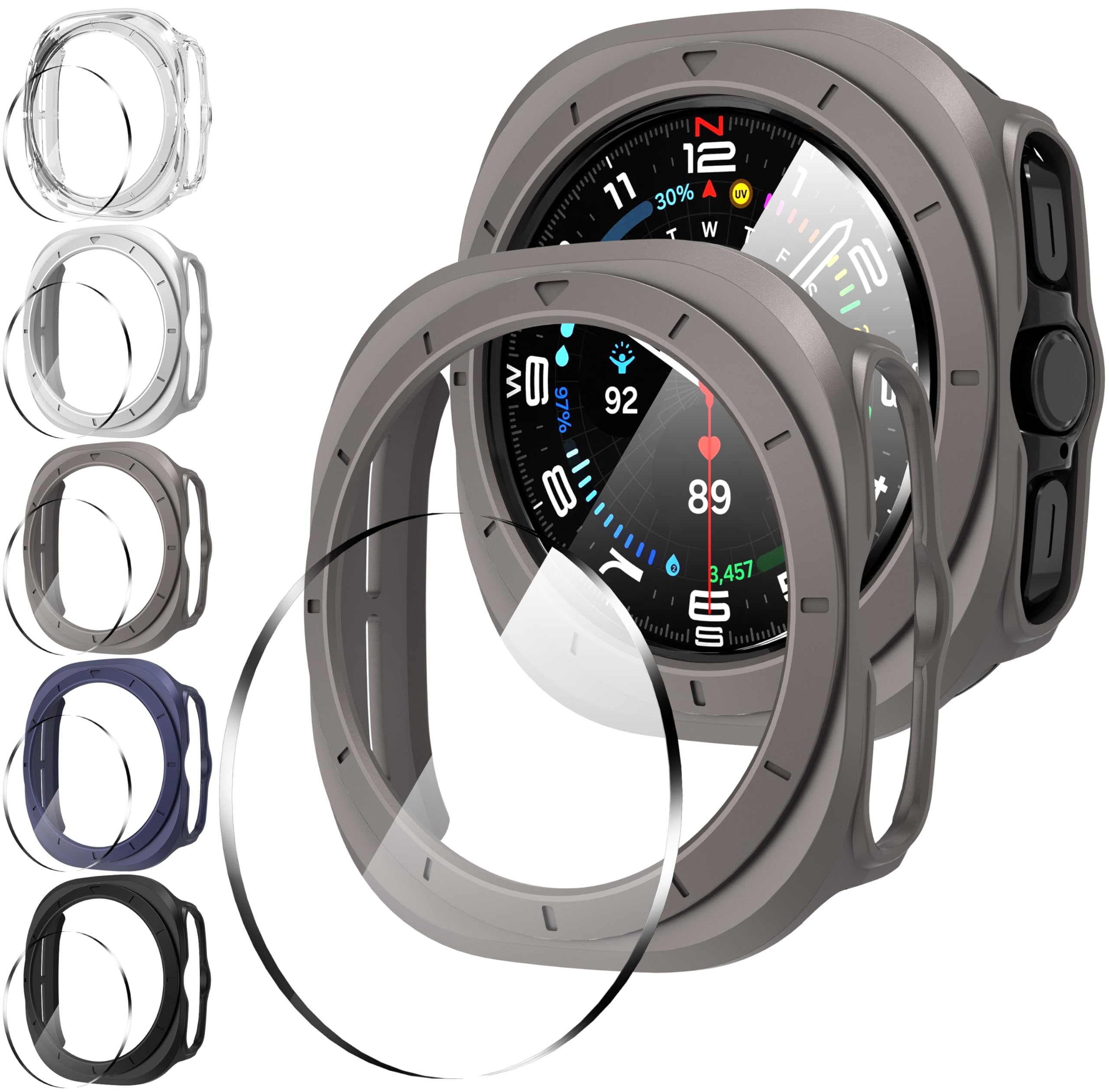 Suoman 5+5 Pack Protector Pantalla para Samsung Galaxy Watch Ultra 47mm ...