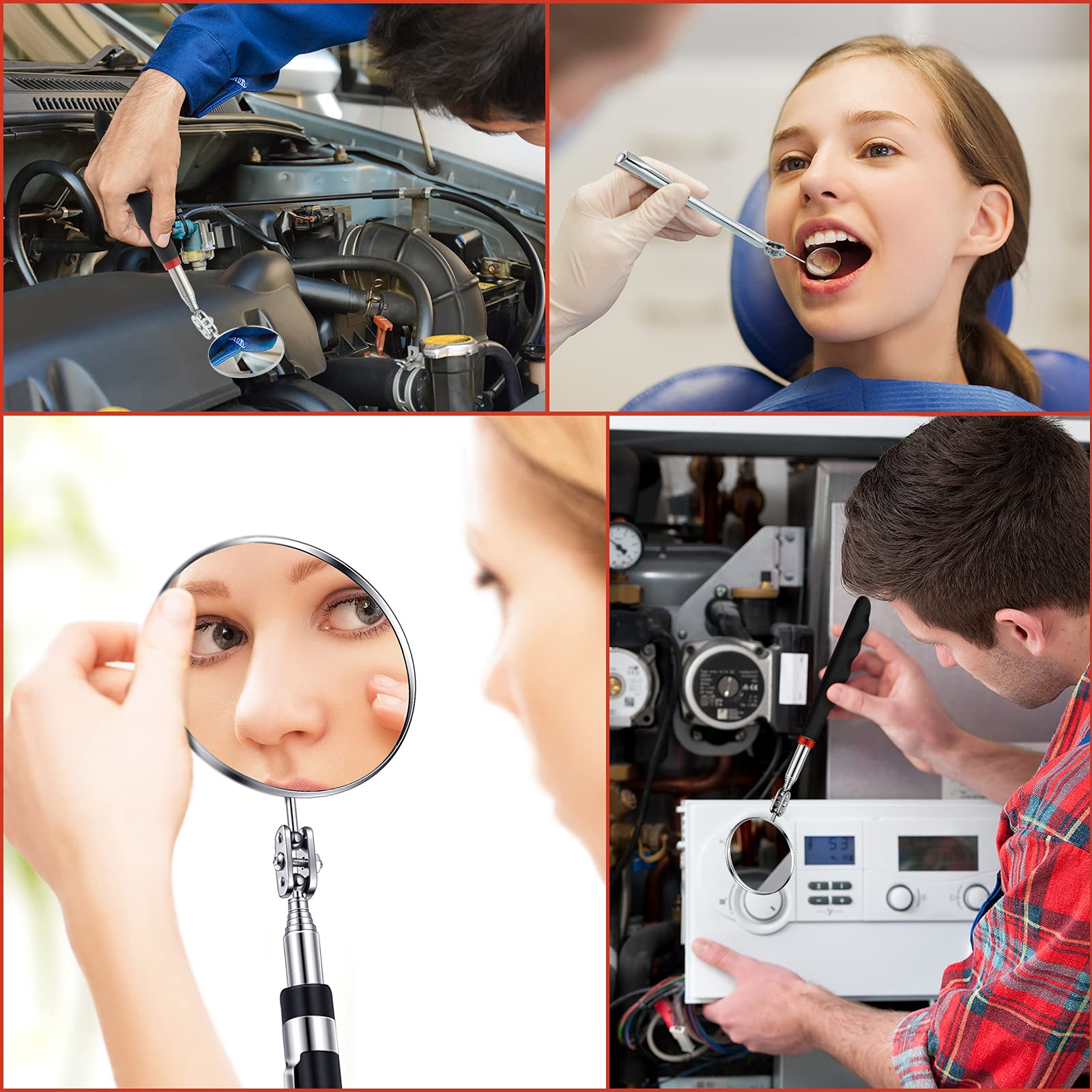 Snapklik.com : 6 Pieces Telescoping Inspection Mirror Mechanic Magnet ...