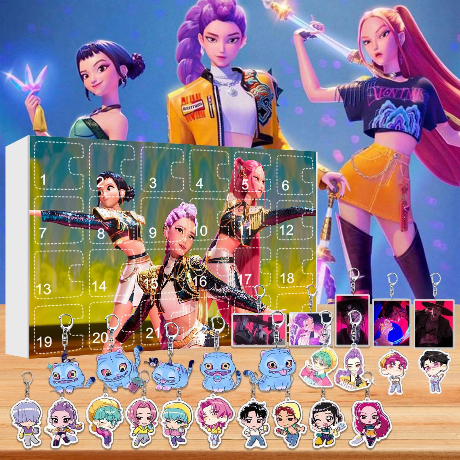 K Pop Demon Hunter Advent Calendar 24 Piece Acrylic Calendar ...