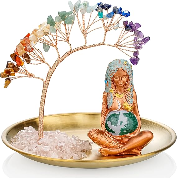 Amazon.com: ZenBless 7 Chakra Healing Crystal Tree Ceramic Mother Earth ...