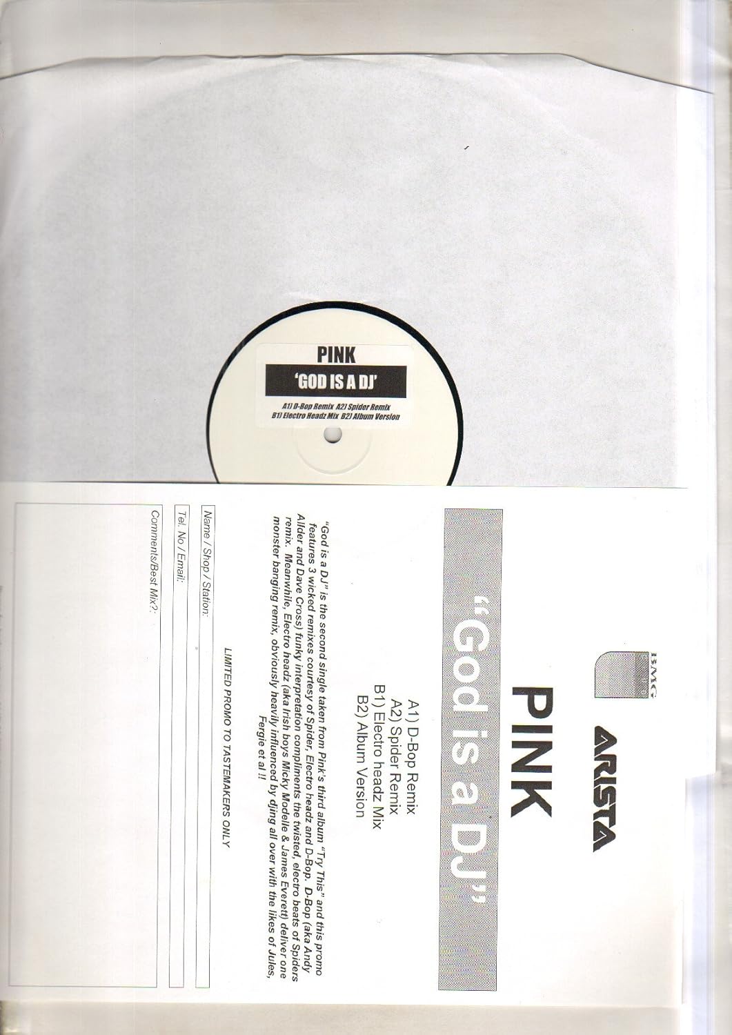 Amazon.com: PINK - GOD IS A DJ - 12 inch vinyl: CDs & Vinyl