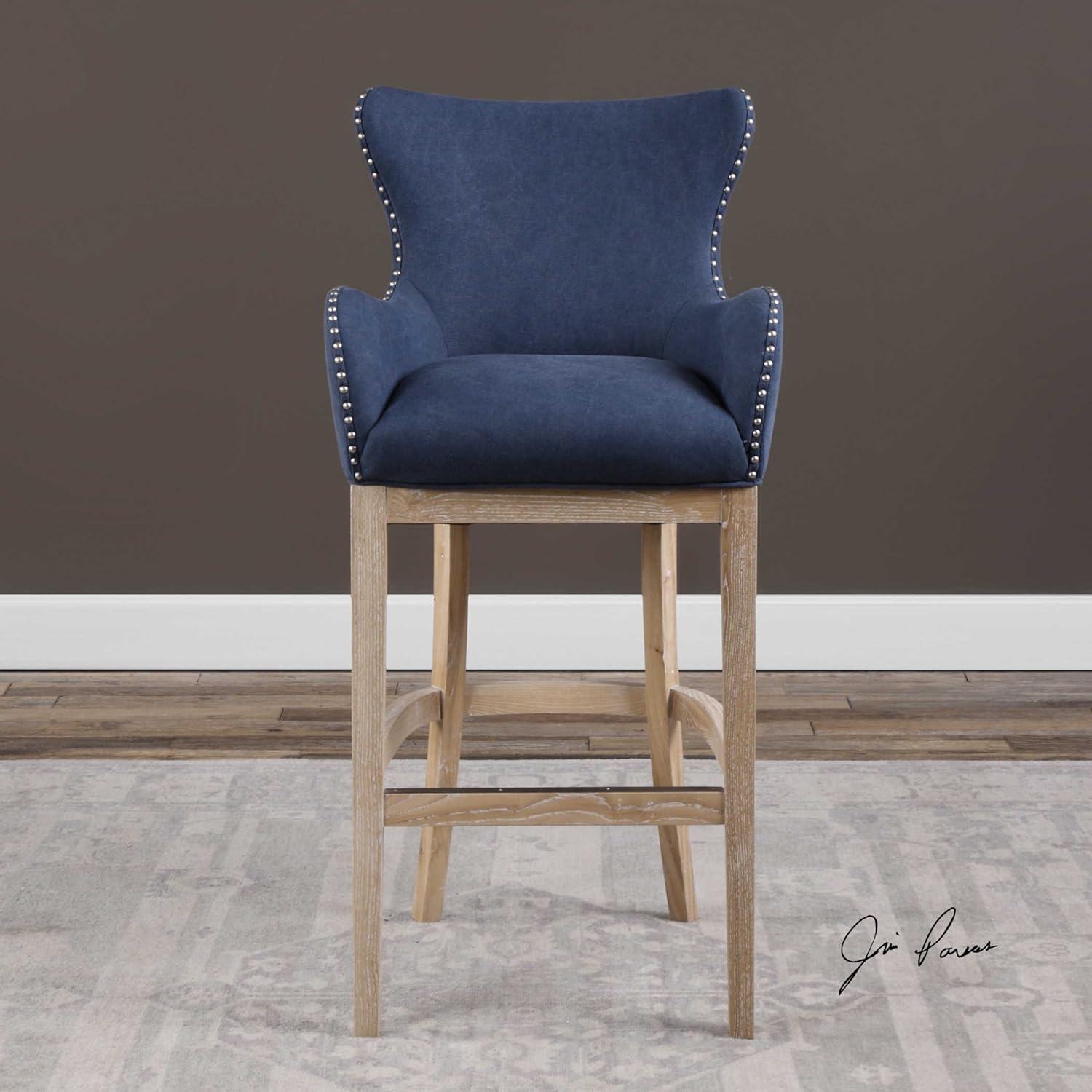 Amazon.com: The Barton Denim Blue Bar Stool By Jim Parsons: Home & Kitchen