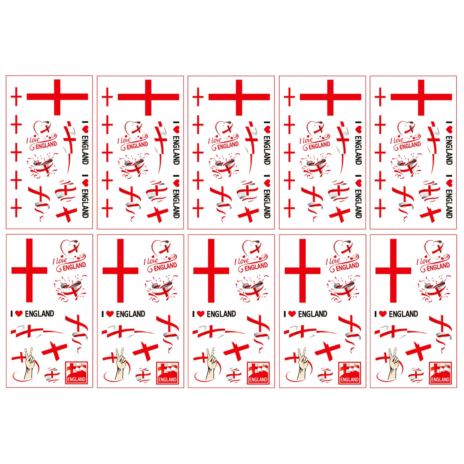 Buy World Cup 2022,10 Sheet England Stickers Temporary Tattoos England ...